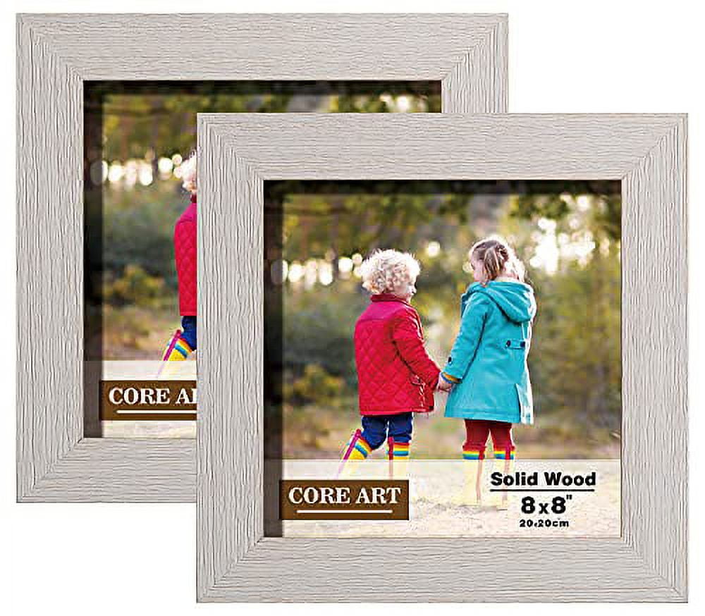 CORE ART 8x8 Picture Frames White Solid Wood 8 by 8 Square Photo Frames ...
