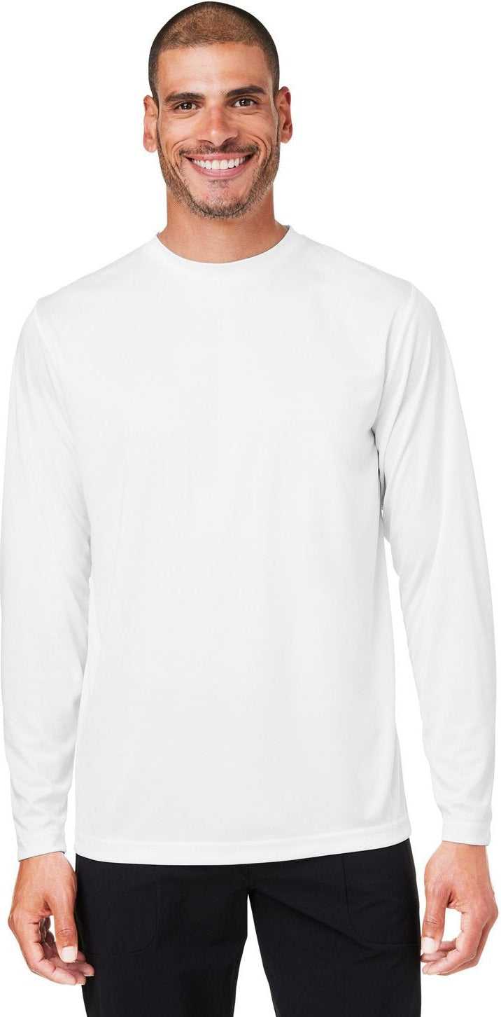 CORE365 CE10L Unisex Capital Long-Sleeve Performance T-Shirt - WHITE ...