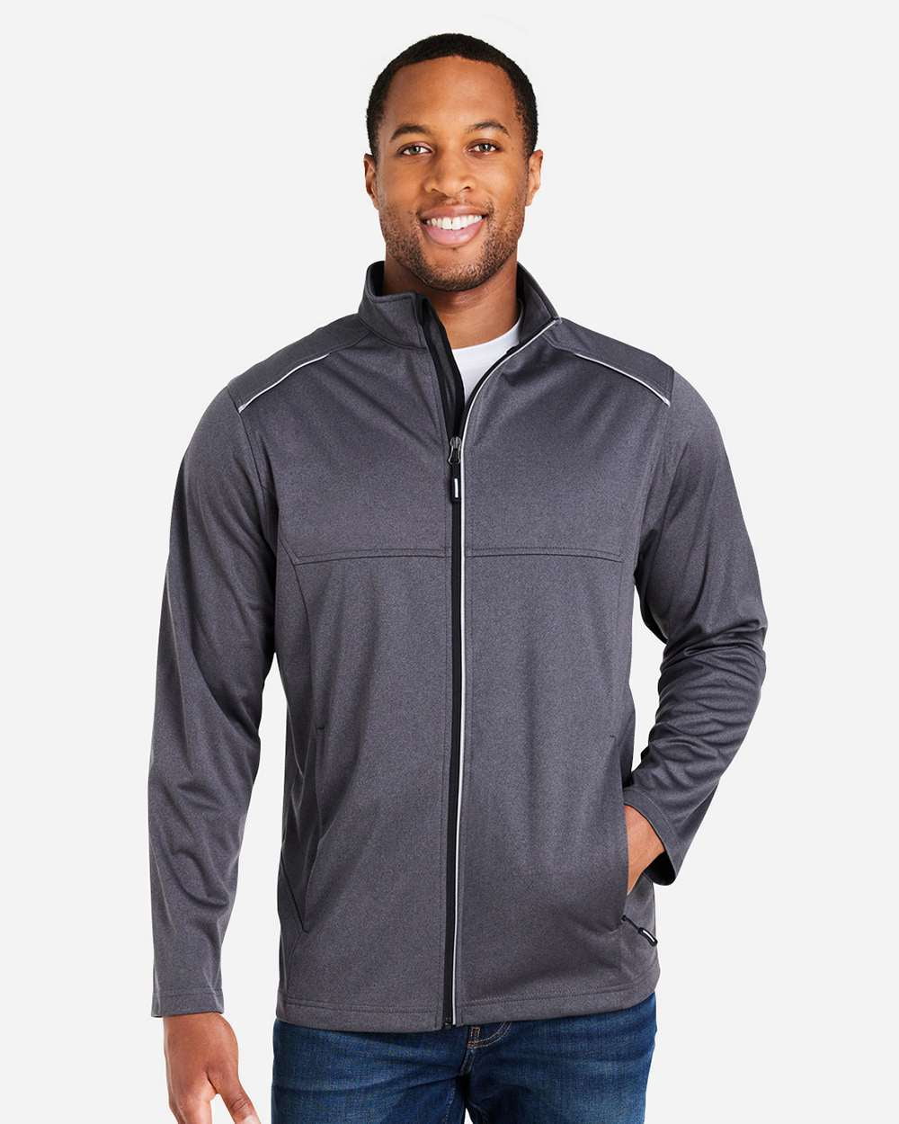 CORE365 CE708 Men's Techno Lite Three-Layer Knit Tech-Shell-Carbon ...