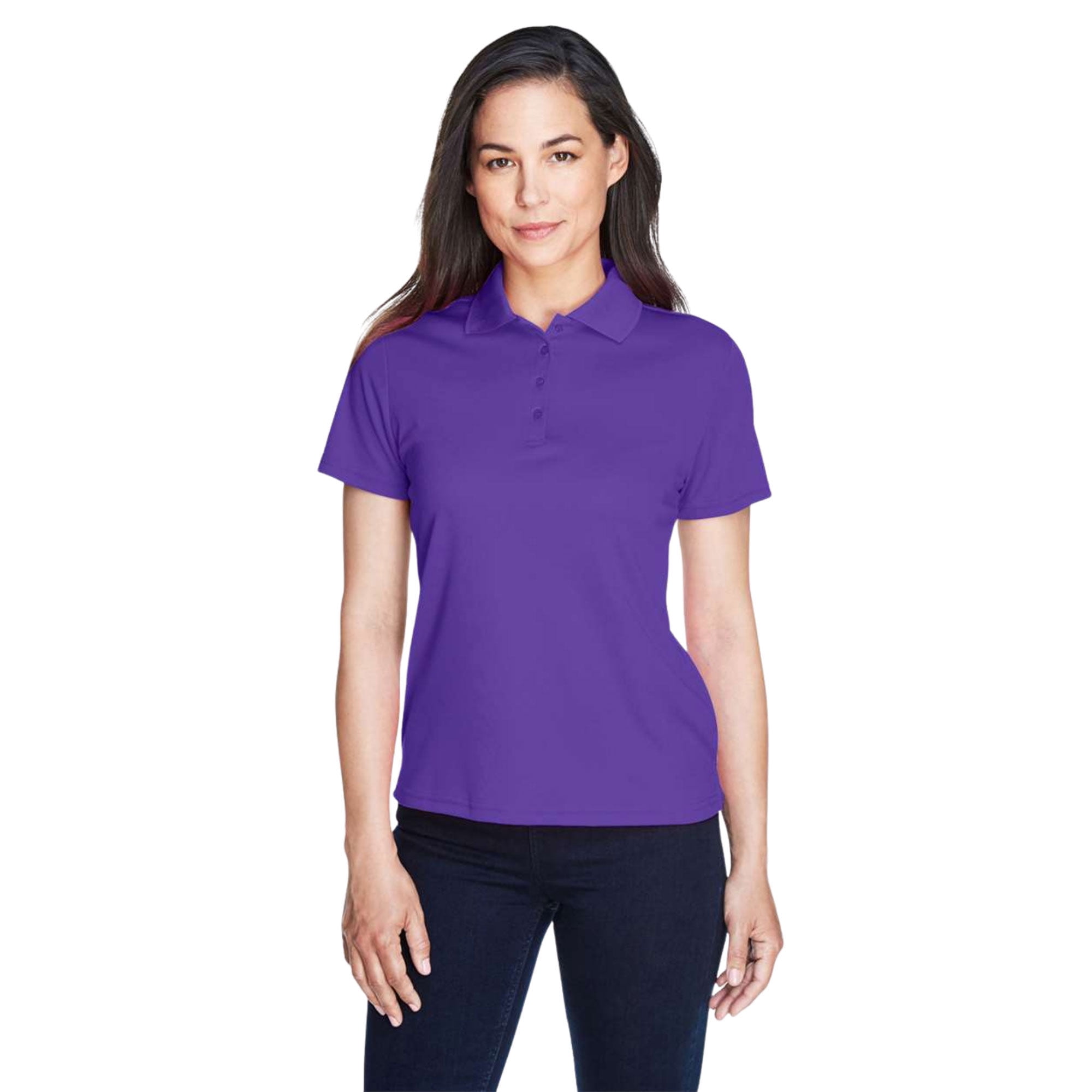CORE365 Women's Performance Piqué Polo Shirts 100% Polyester Flat-Knit ...