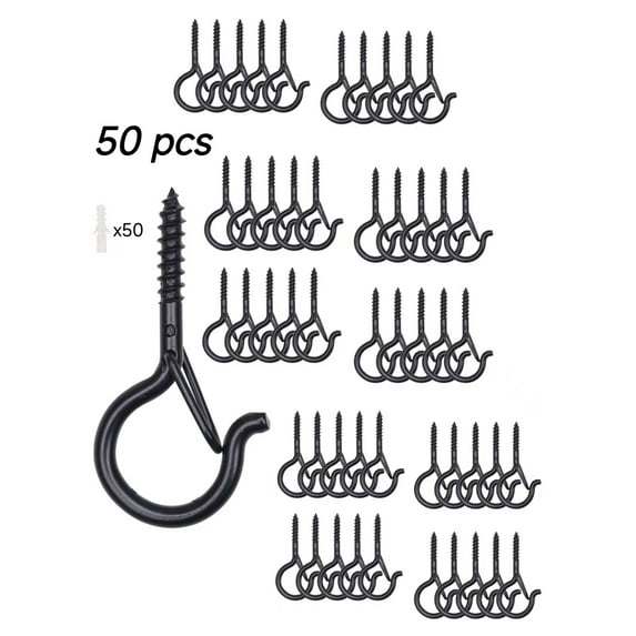 COREBAY 50-Pack Swivel Screw Hooks for Outdoor String Lights & Hanging ...