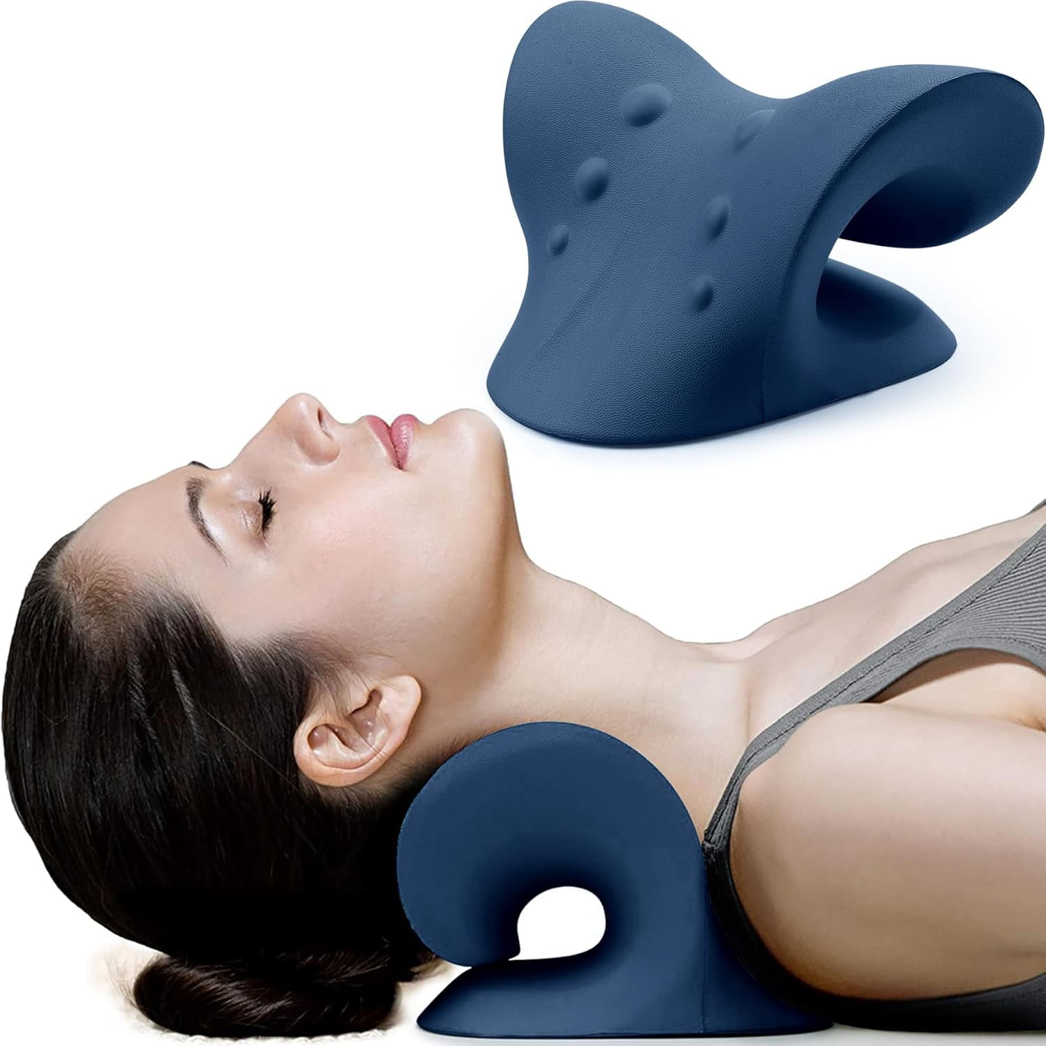 COREBAY Neck and Shoulder Relaxer Blue, Cervical Traction Device ...