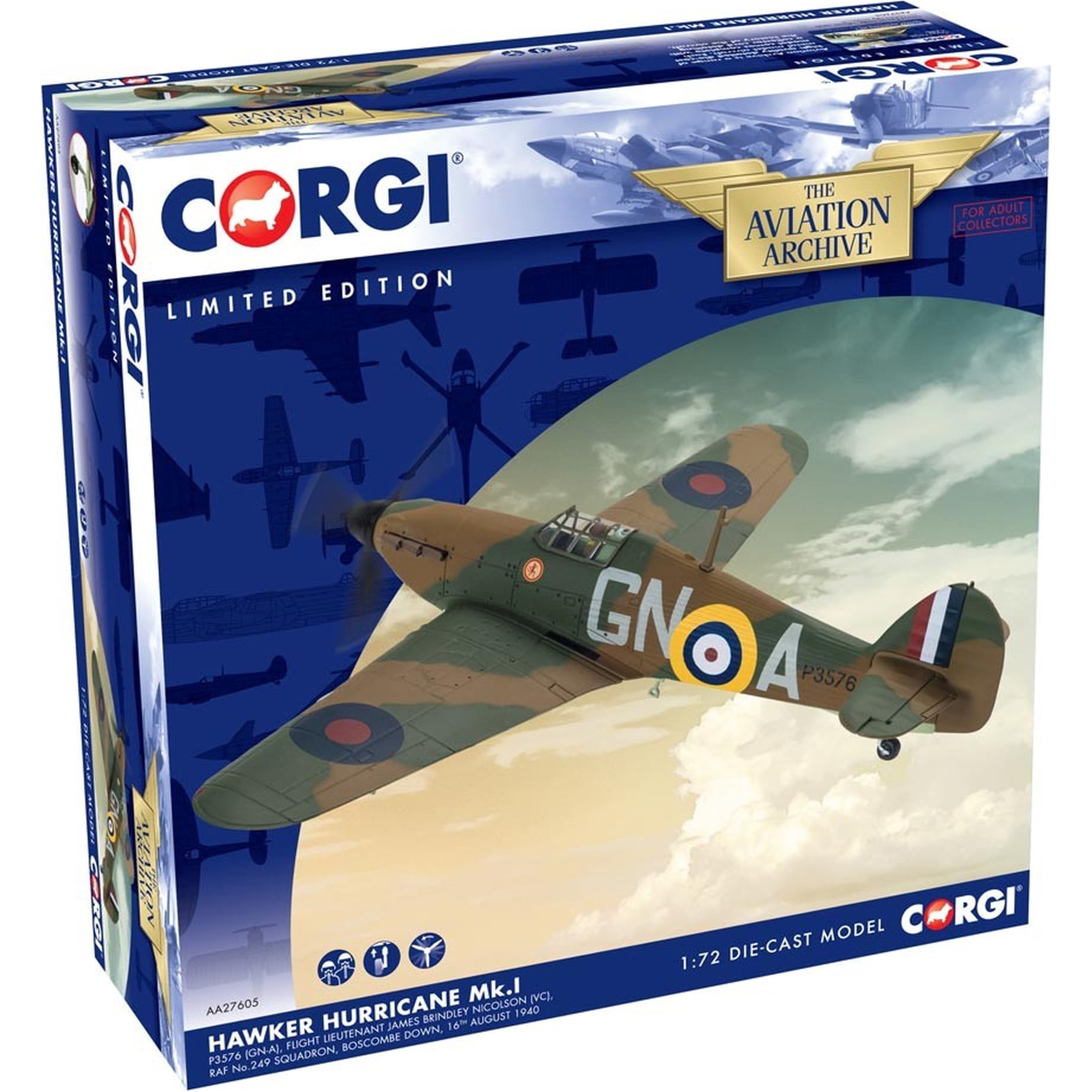 CORGI HURRICANE MK.I RAF No.249 SQN JAMES NICOLSON - Walmart.com