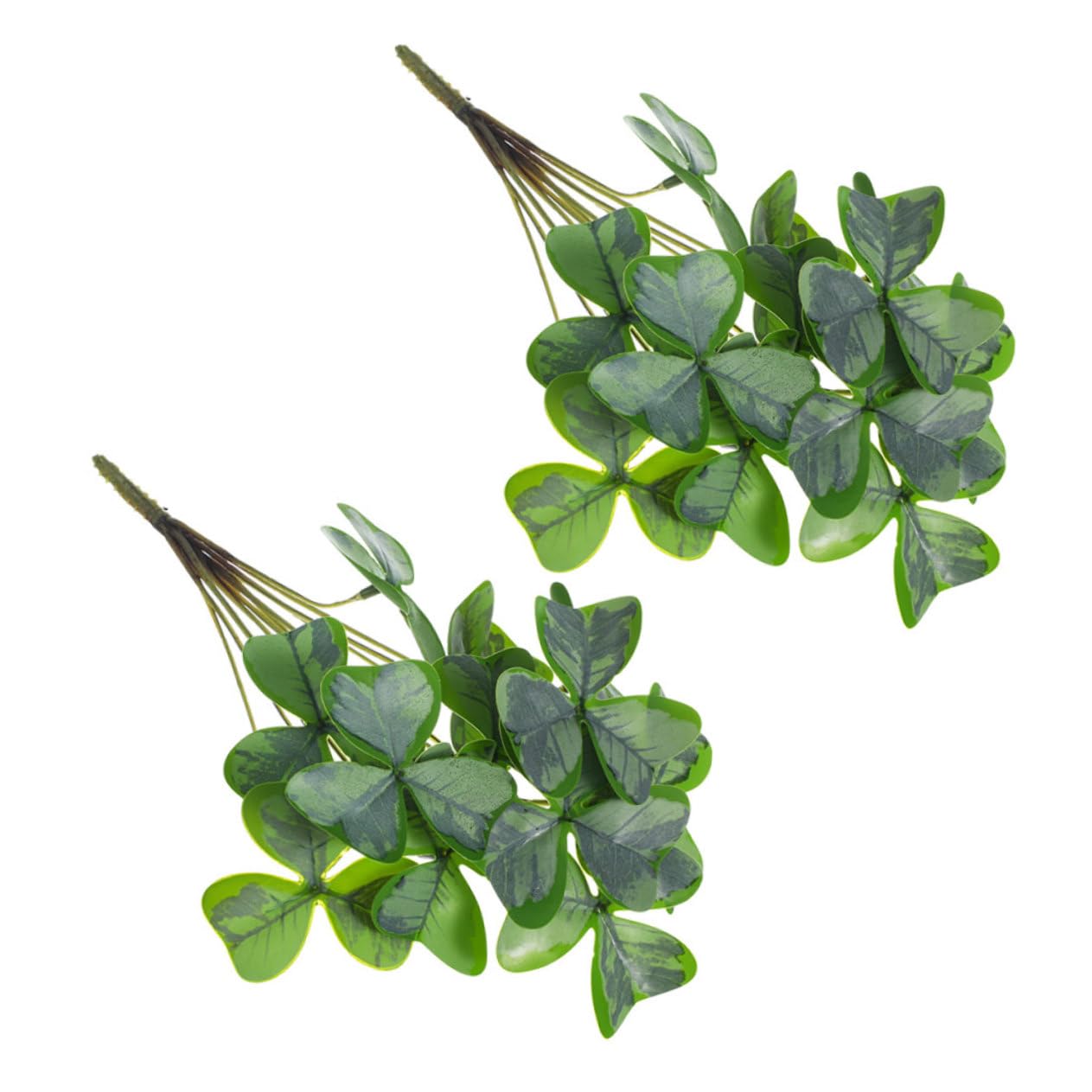 CORHAD Bunches of Artificial Shamrock Green Plants Faux Shamrock ...
