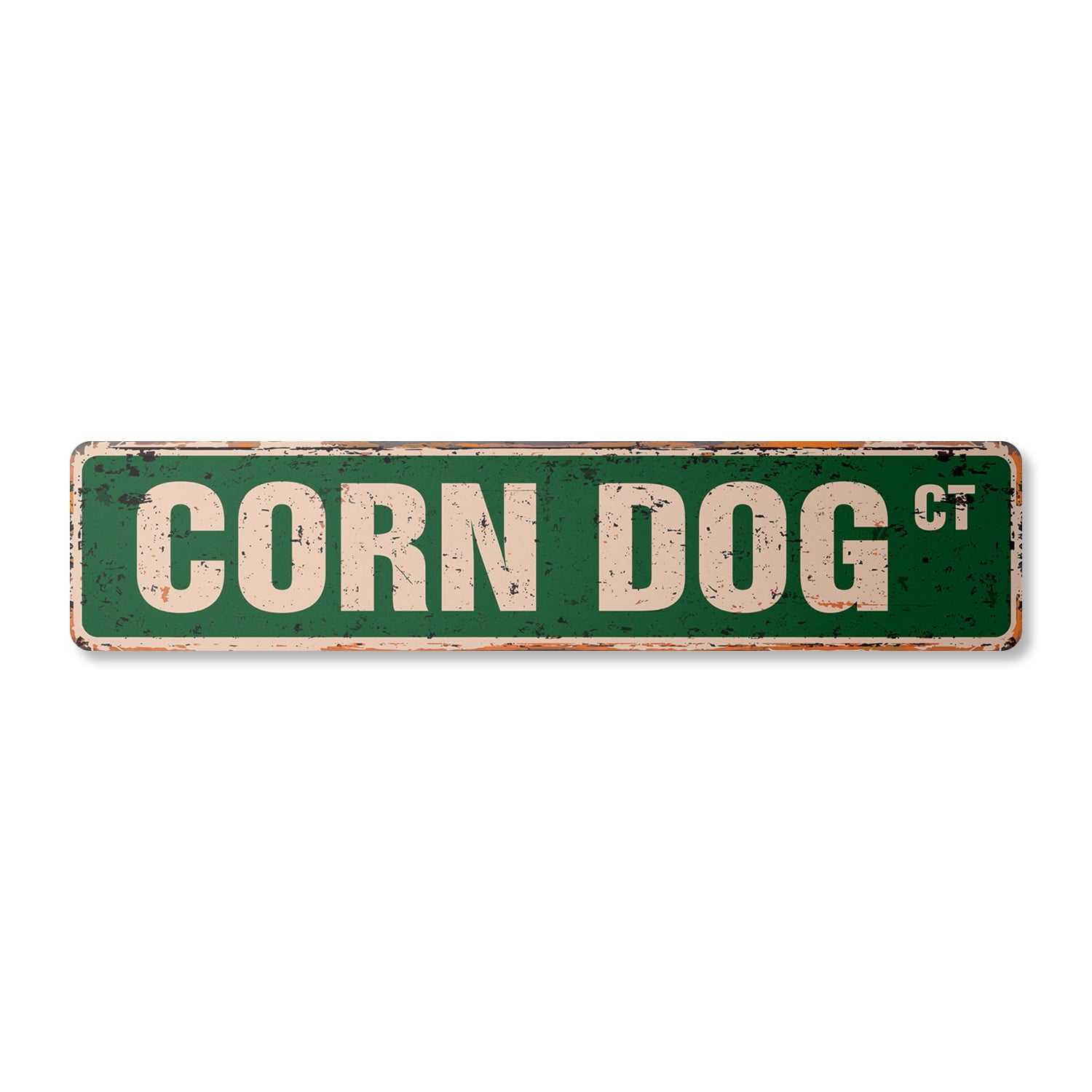 CORN DOG Vintage Plastic Street Sign fair food vendor carnival snack ...