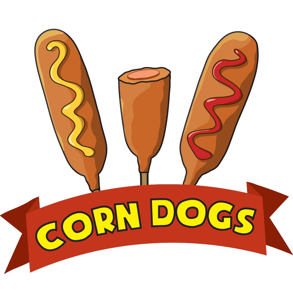 CORN DOGS 12" Concession Decal sign cart trailer stand sticker ...