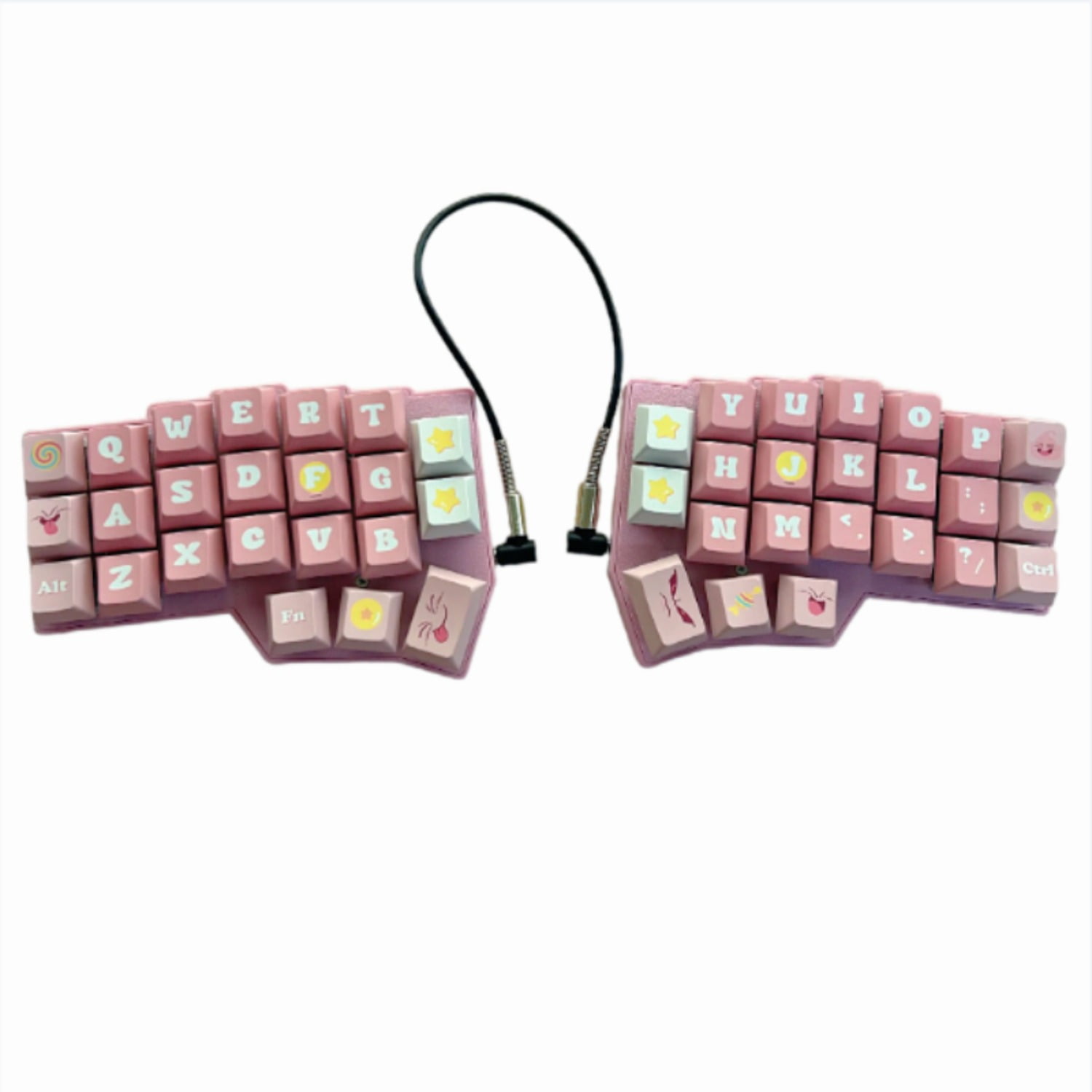 CORNE V4 Split Mechanical Keyboard Pink, Ergonomic Two-Hand QMK Hot ...