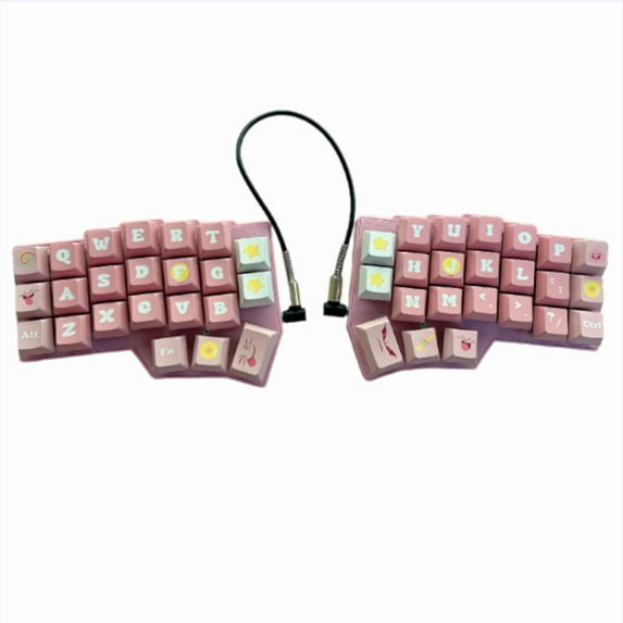 CORNE V4 Split Mechanical Keyboard Pink, Ergonomic Two-Hand QMK Hot ...
