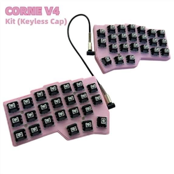 CORNE V4 Split Mechanical Keyboard Pink, Ergonomic Two-Hand QMK Hot ...