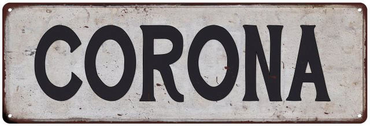CORONA Vintage Look Rustic Metal 6x18 Sign City State 206180041046 ...