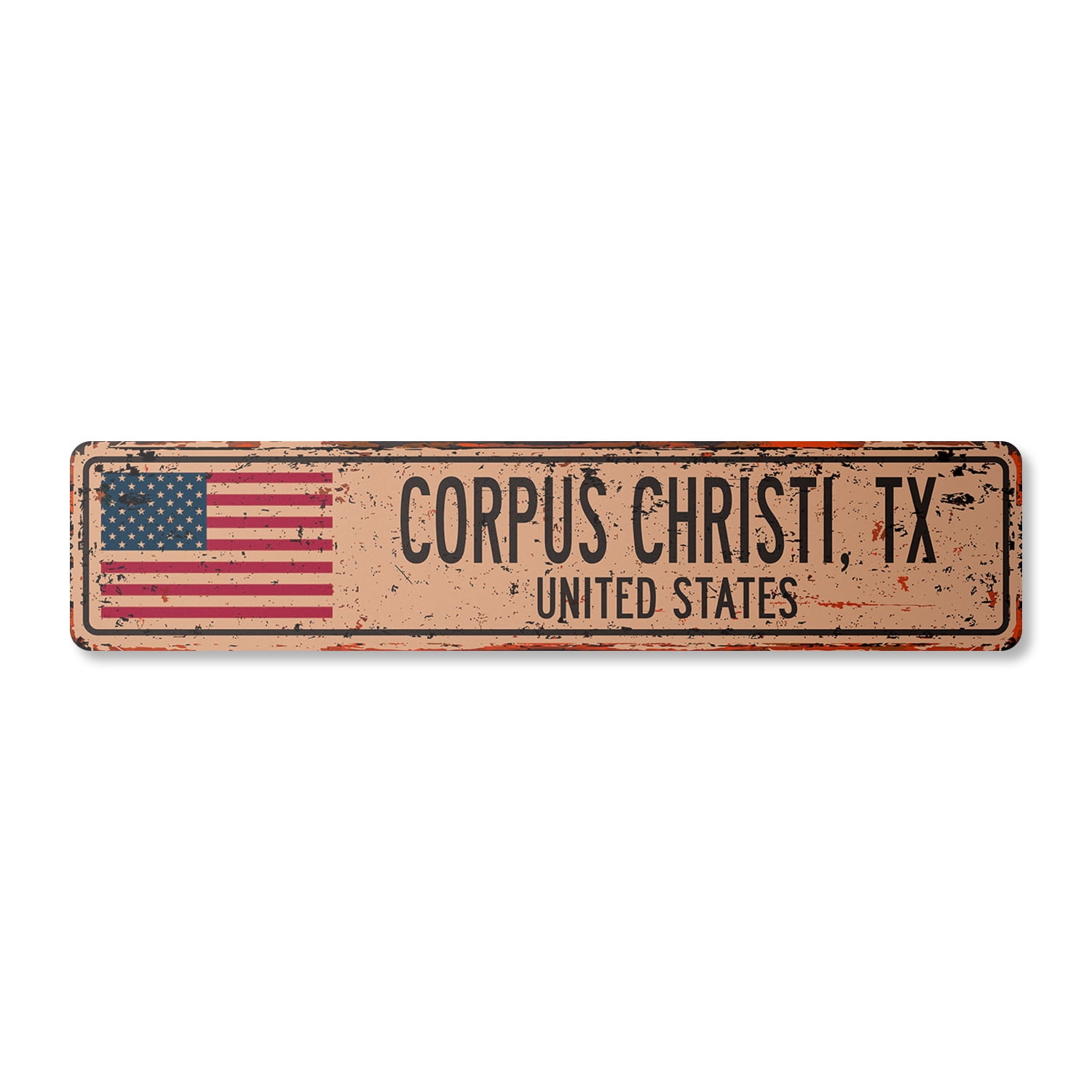 CORPUS CHRISTI TX UNITED STATES Vintage Aluminum Street Sign American ...