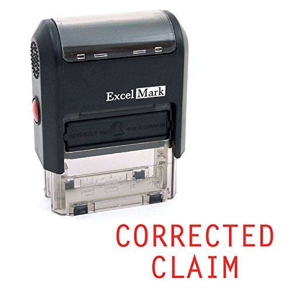 CORRECTED CLAIM Self Inking Rubber Stamp - Red Ink (ExcelMark A1539 ...