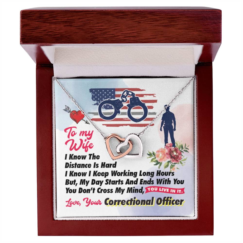 CORRECTIONAL OFFICER'S WIFE, Interlocking Hearts Necklace, 14K White ...