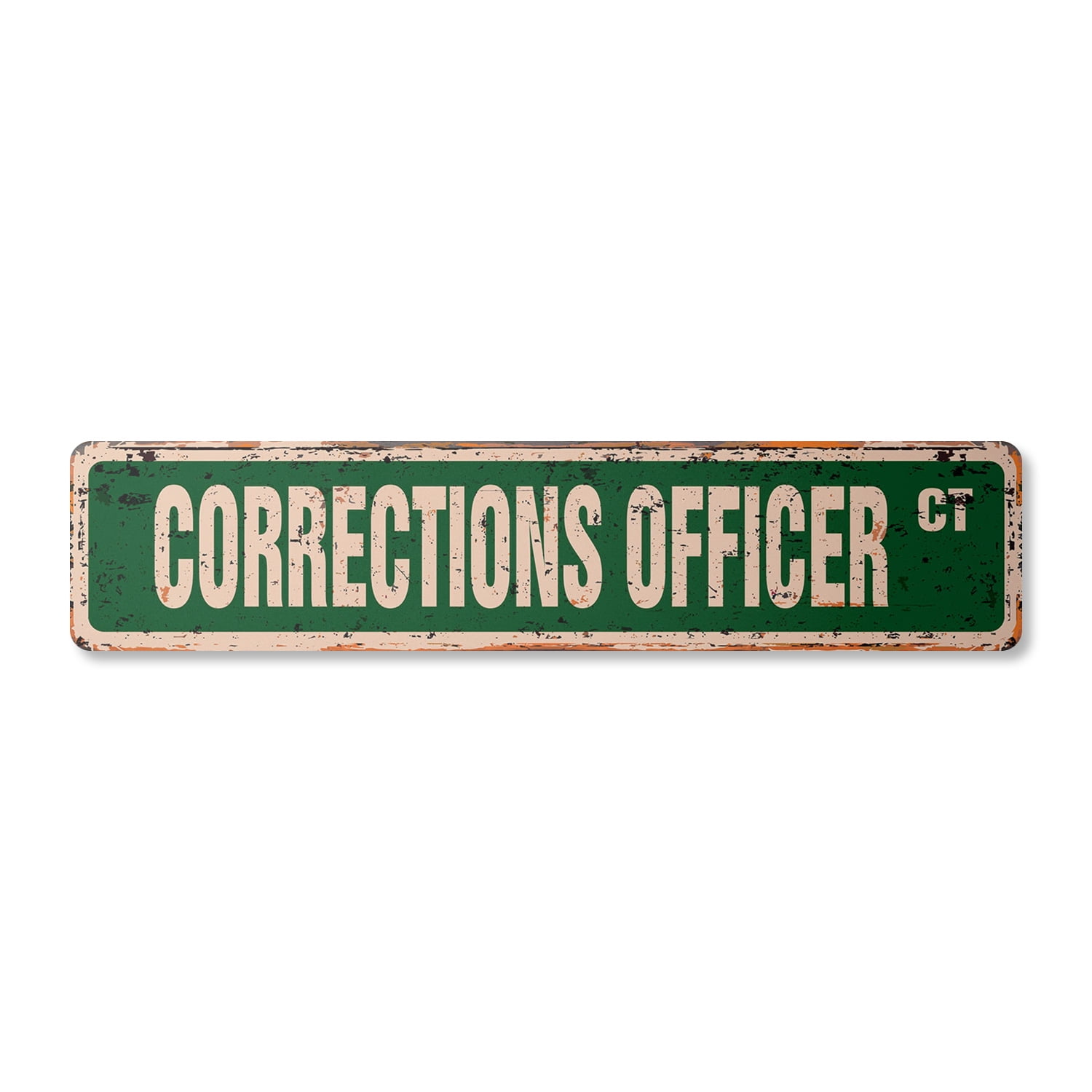 CORRECTIONS OFFICER Vintage Plastic Street Sign jail guard inmate ...
