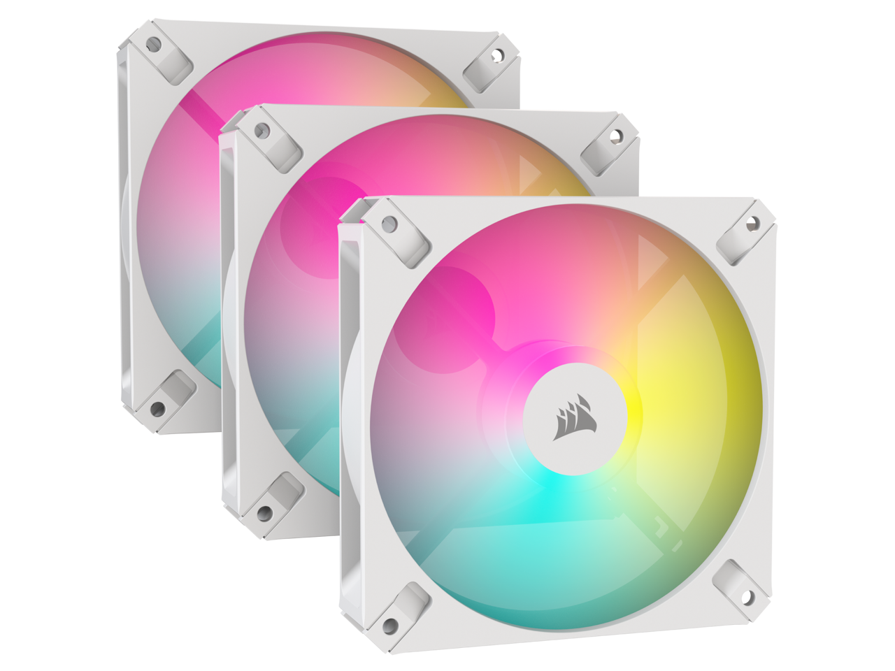 CORSAIR AR120 RGB White 120mm ARGB-compatible Fan, Triple Pack ...