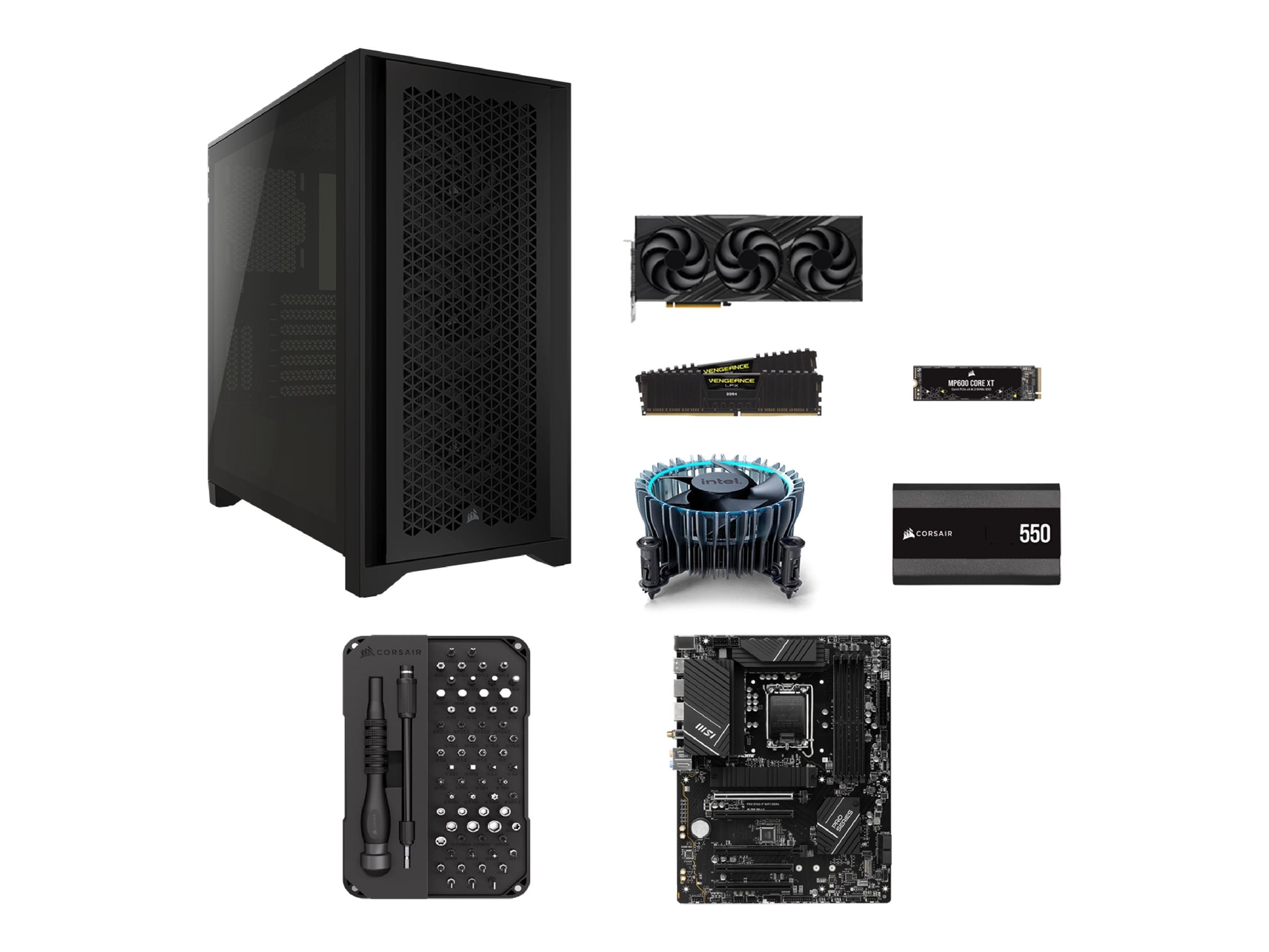 CORSAIR CLUB BUILD KIT - Mid tower gaming - Core i5 i5-14400F / up to 4 ...