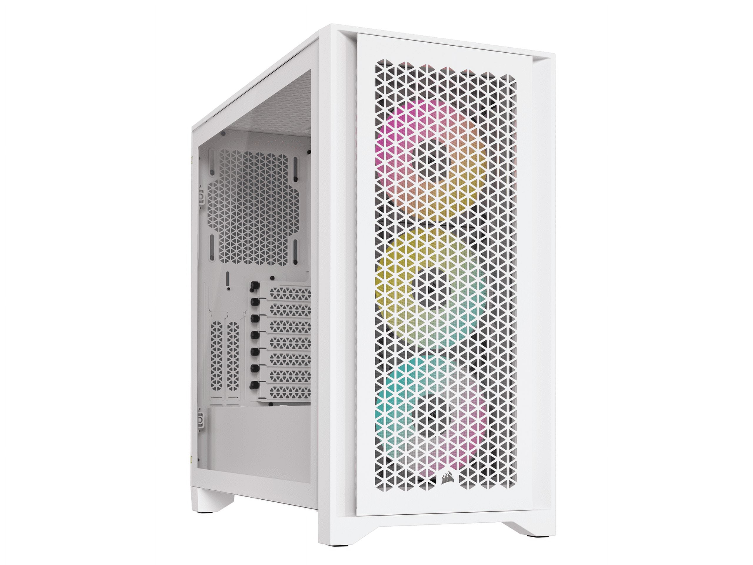 CORSAIR iCUE 4000D RGB AIRFLOW Mid-Tower Case, White - 3x AF120 RGB ...