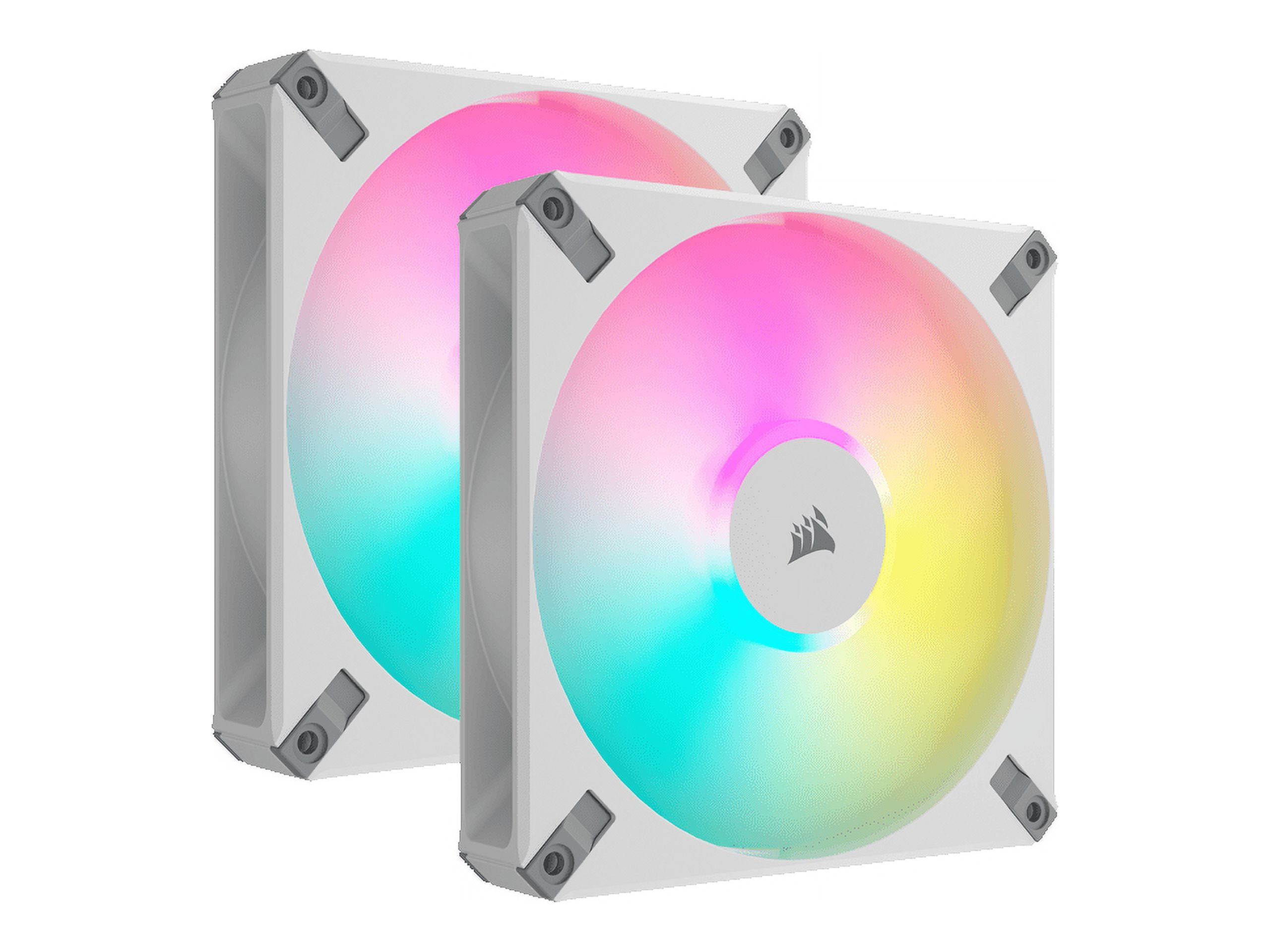 Corsair iCUE AF140 RGB ELITE Fan Kit, 140mm PWM, White, 8 RGB LEDs ...