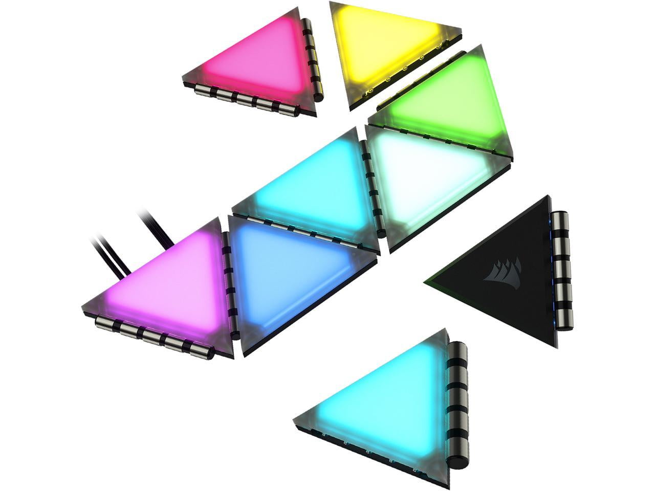 Corsair iCUE LC100 RGB Lighting Panels, Mini Triangle Design, 9x Tile ...