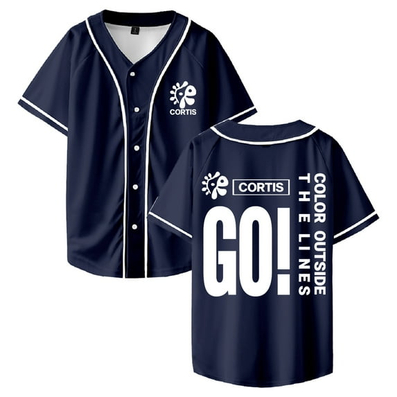 CORTIS Outside The Lines Album Baseball Jersey Short Sleeve Button-Down ...