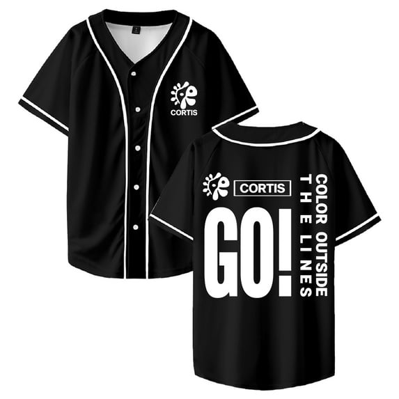 CORTIS Outside The Lines Album Baseball Jersey Short Sleeve Button-Down ...