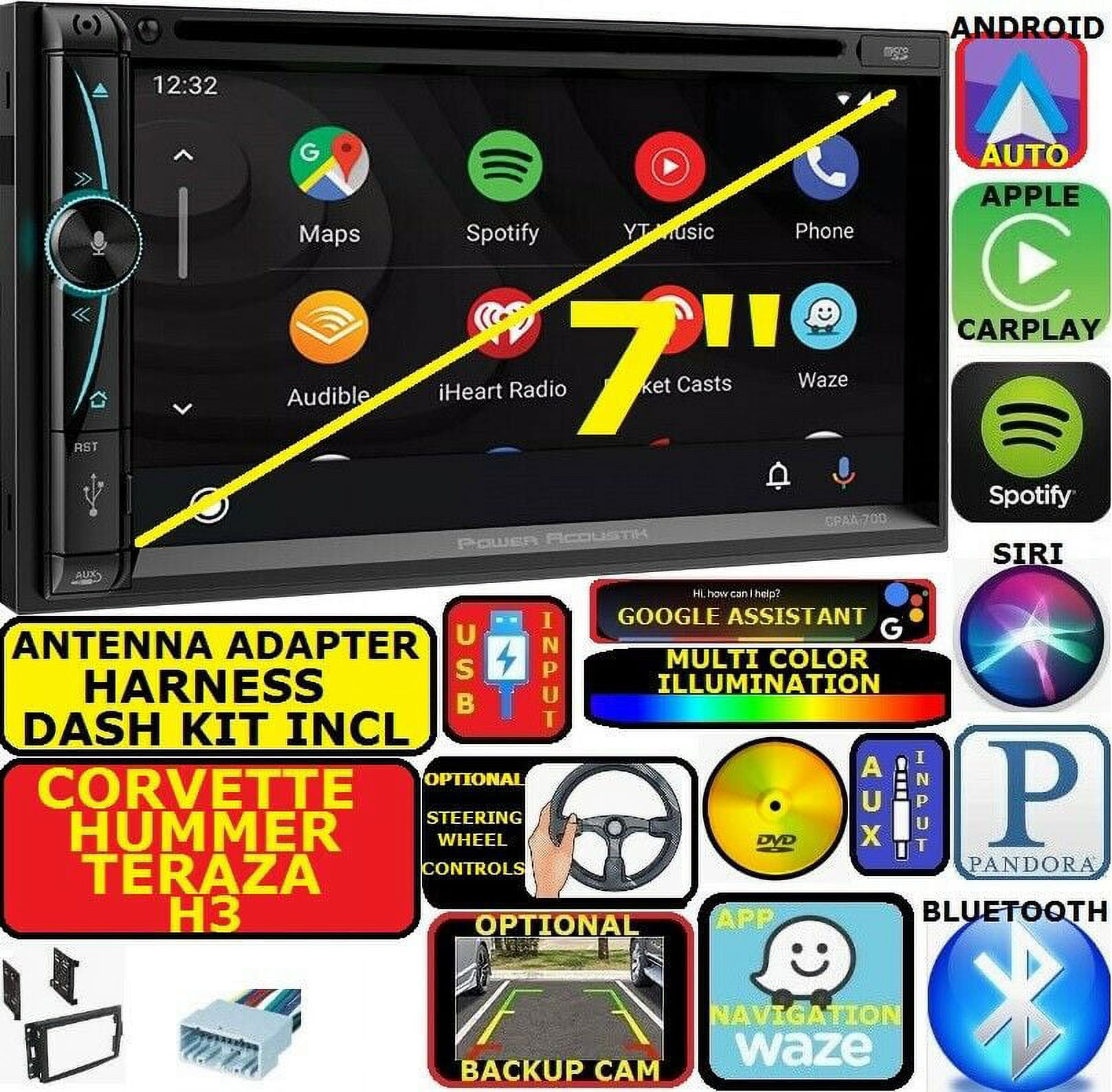 CORVETTE HUMMER H3 APPLE CARPLAY NAVIGATION (works with IPHONE) AM/FM ...