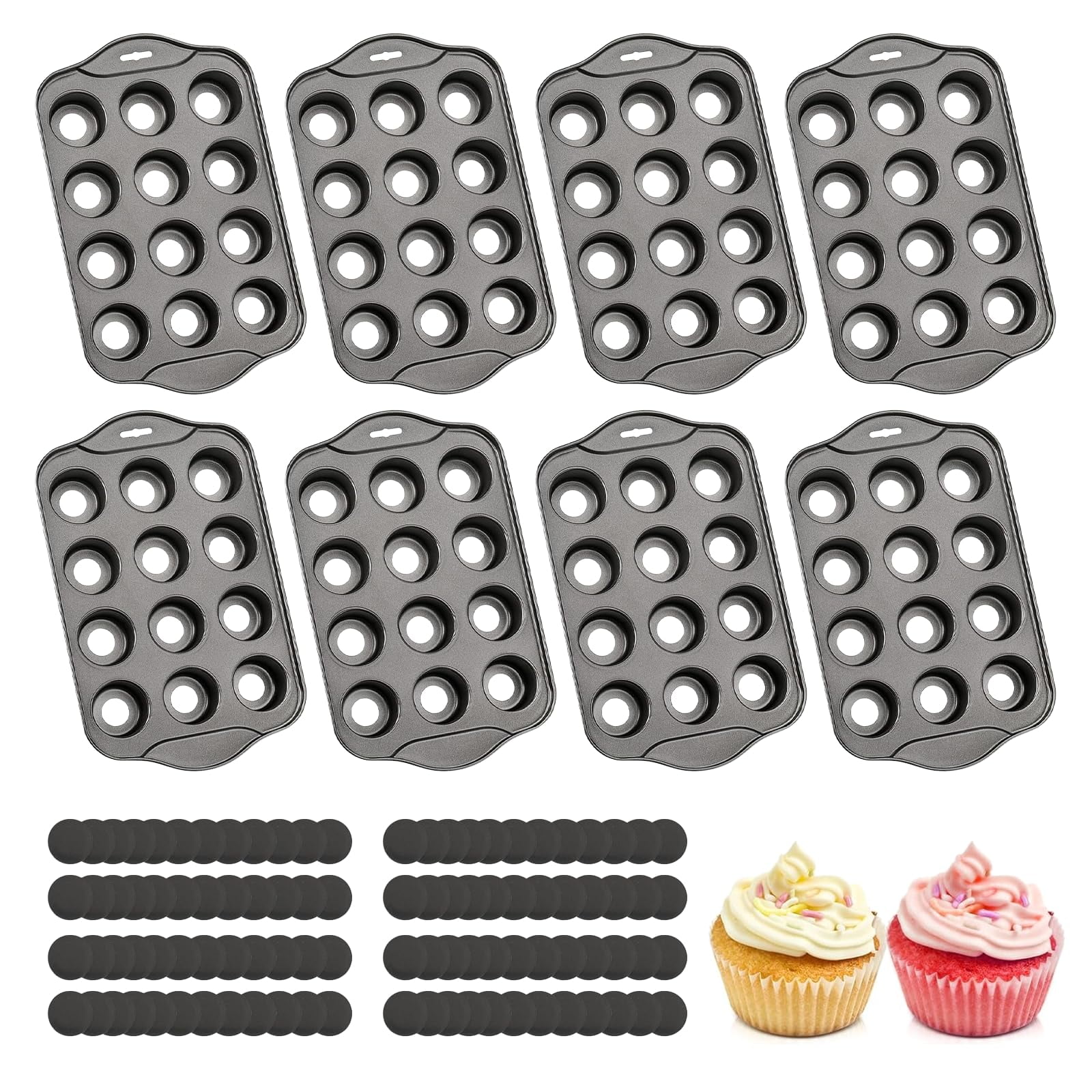 COSANO 12 Cavity Mini Cheesecake Pans with Removable Bottom, Nonstick ...