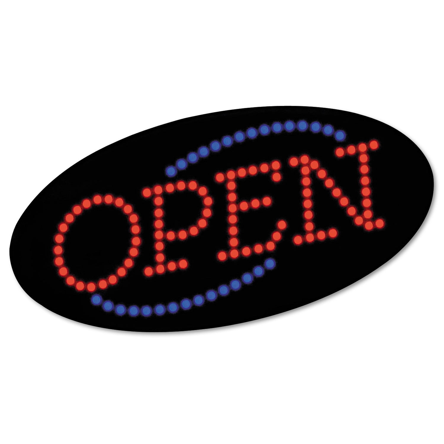 COSCO 098099 LED "OPEN" Sign- 10 1/2: x 20 1/8"- Red " Blue Graphics ...