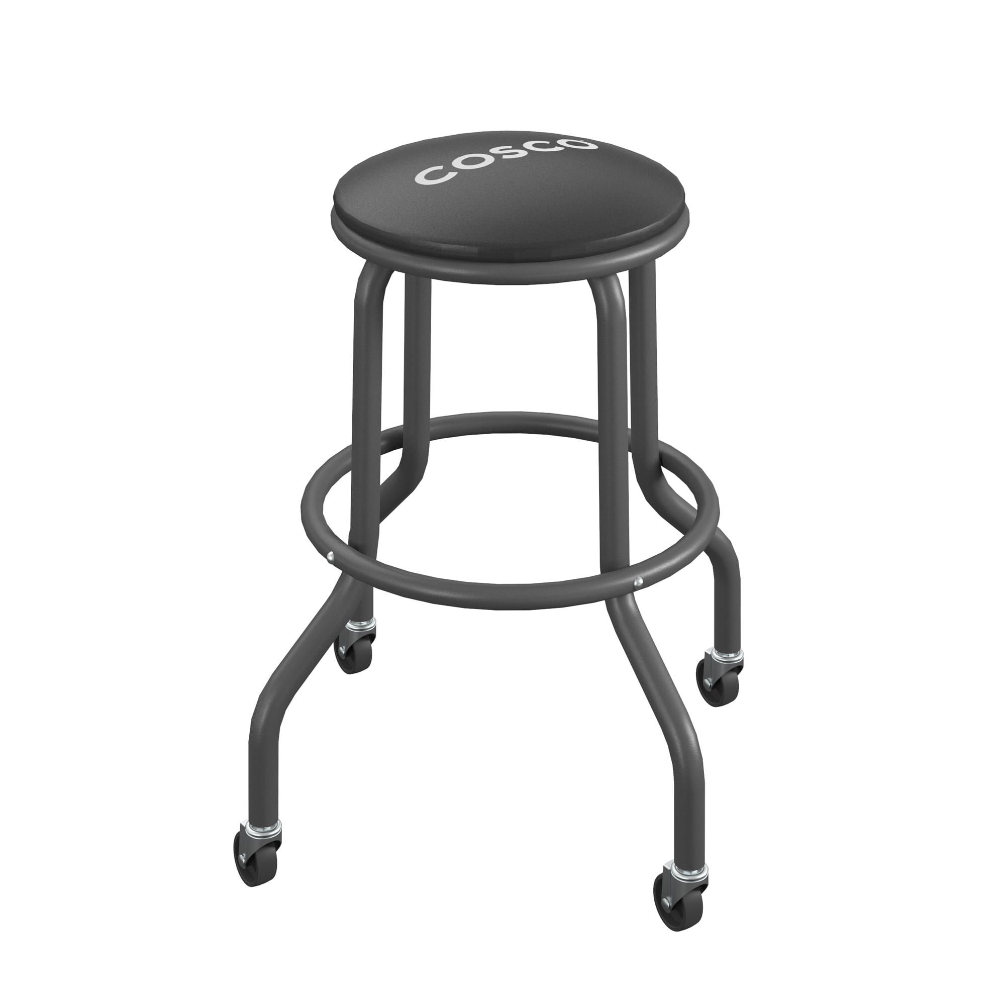 COSCO All Steel, Vinyl Work Seat with Rolling Casters, 300lb weight ...