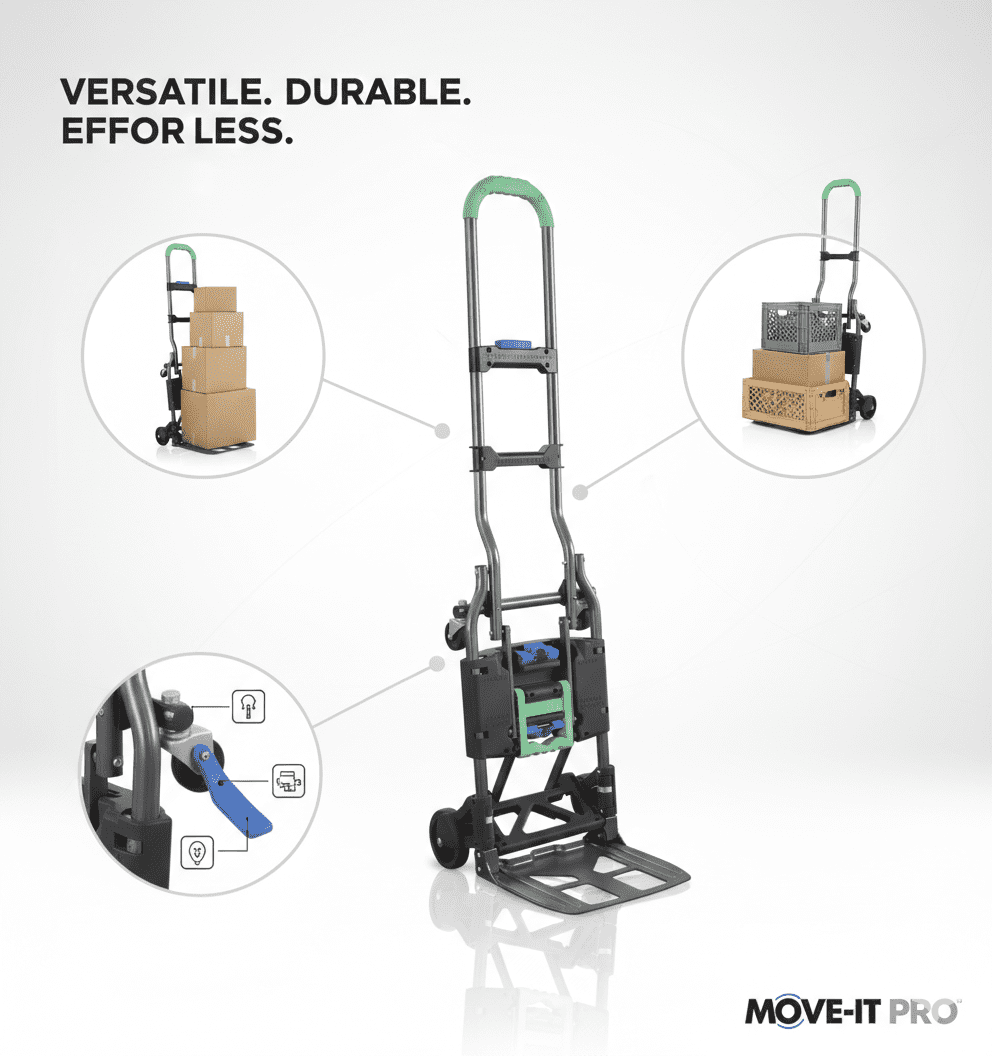 COSCO Folding 2-in-1 Hand Truck, 300 lb. Capacity, Multi-Position ...