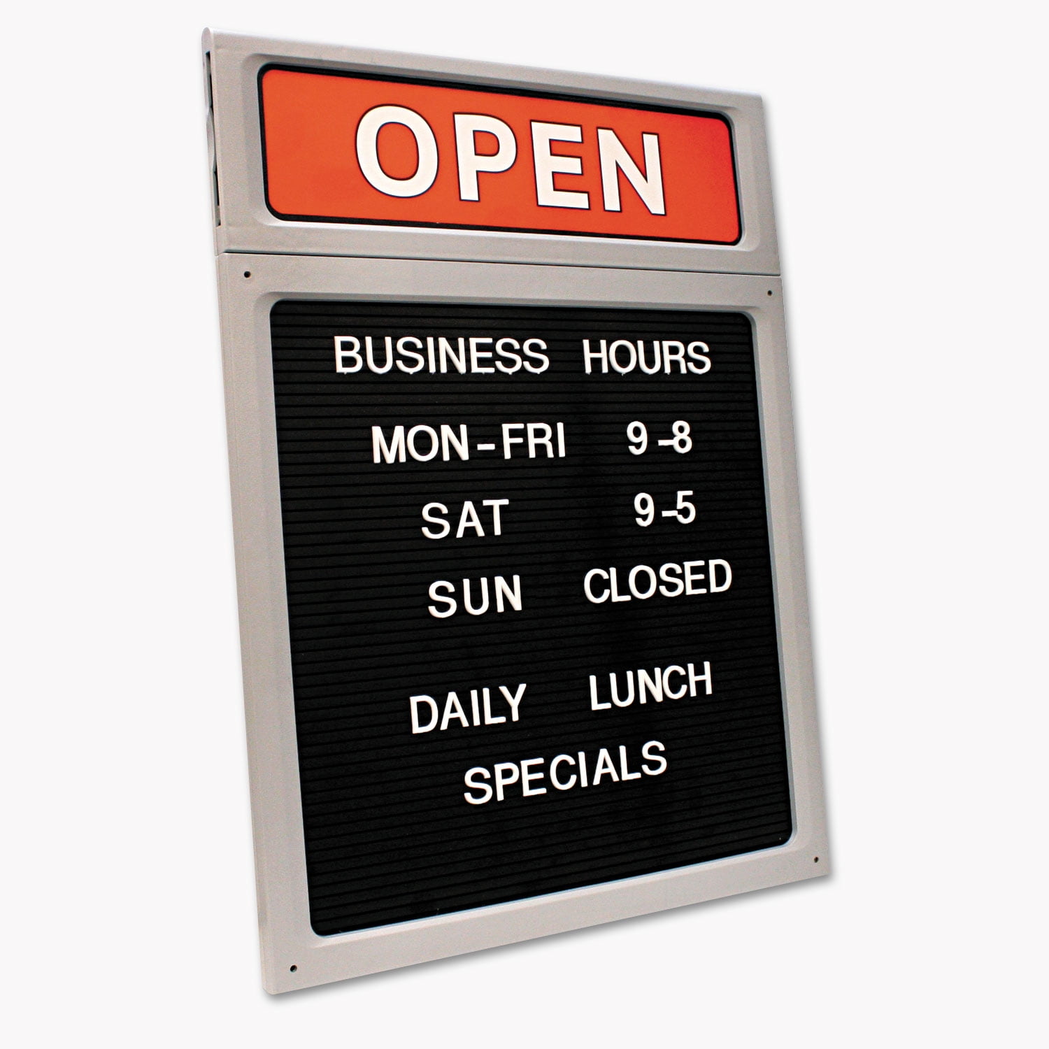 COSCO Message/Business Hours Sign, 15x20.5, Black/Red, Detachable ...