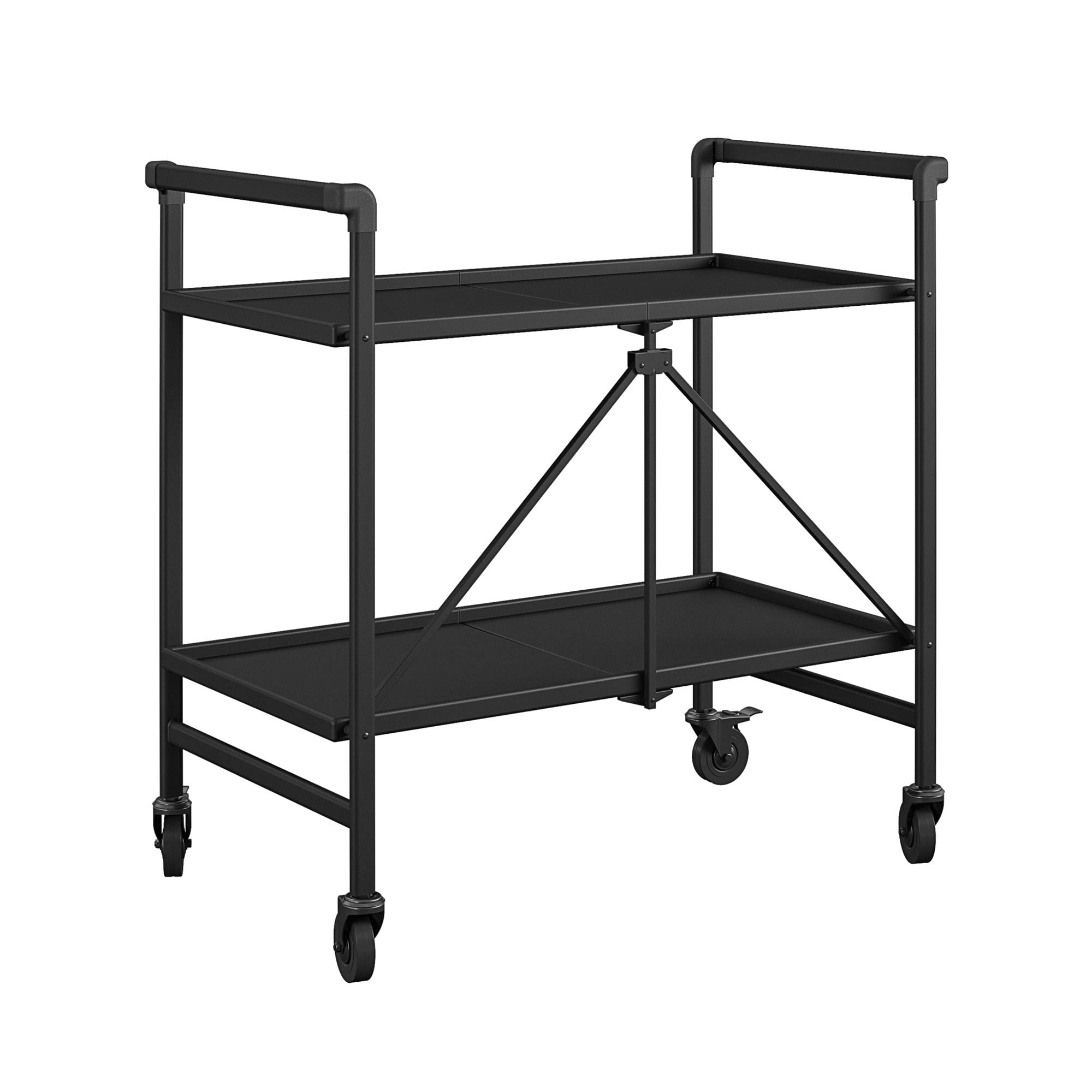 COSCO Multi-Purpose Indoor/Outdoor 2-Shelf Rolling Cart with 2 Locking ...