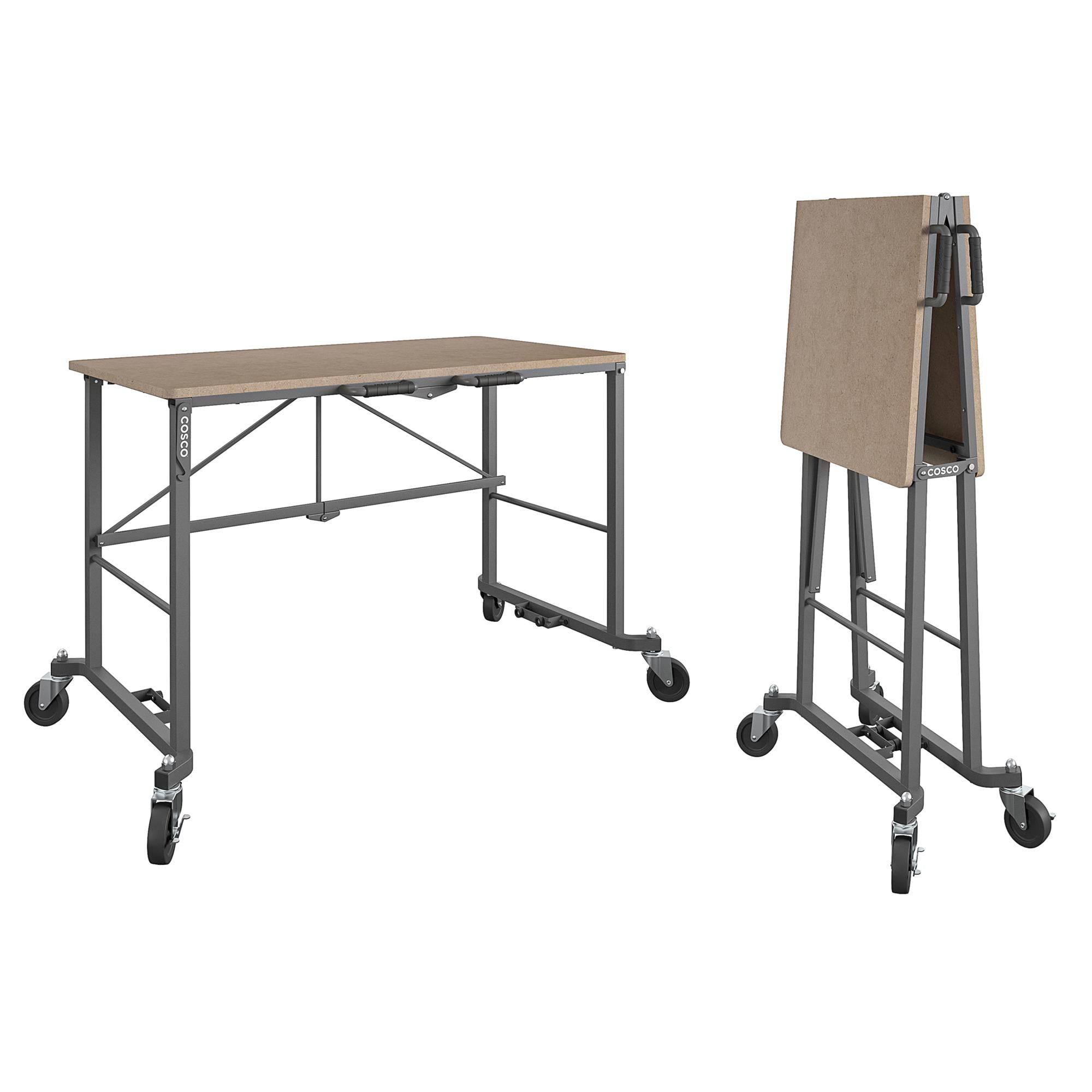 Free Shipping! COSCO Portable Folding Work Desk with MDF Work Top (Gray ...