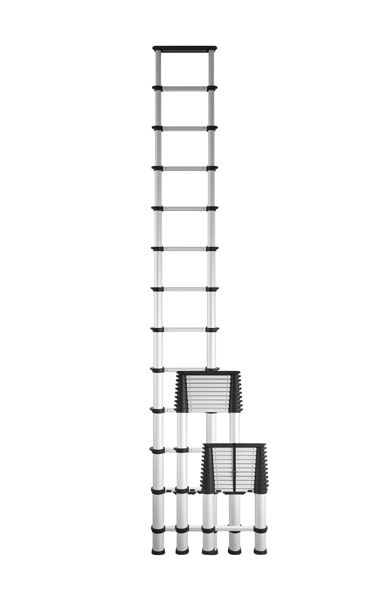 COSCO SmartClose 16-ft Max Reach Telescoping Ladder (Aluminum) with ...