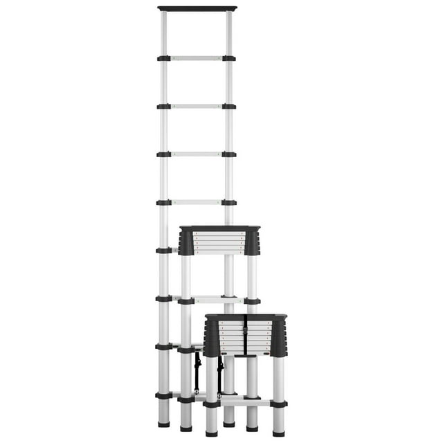 COSCO SmartClose Portable Lightweight Multi-use Adjustable Safety Ladder, 300-lb Capacity, 8.5 ...