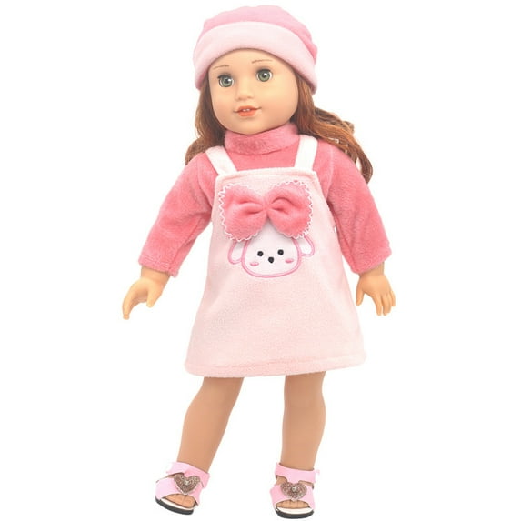 COSDOLL Fashion Assortment for 18-inch Doll Clothes, Pink Bow Rabbit ...