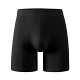 COSFO Black Men's Underwear Boxer Brief Long Leg Bamboo Trunks Classic ...