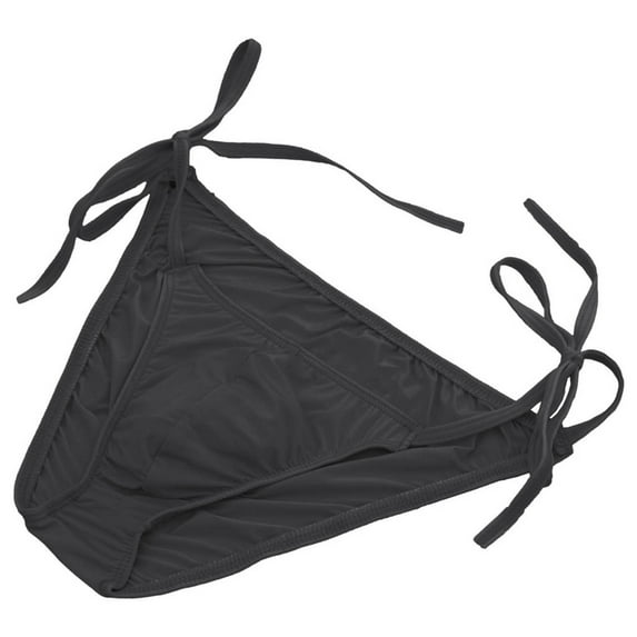 COSFO Black Thongs for Men Low Rise Silk T-Back Loose Fit Breathable ...