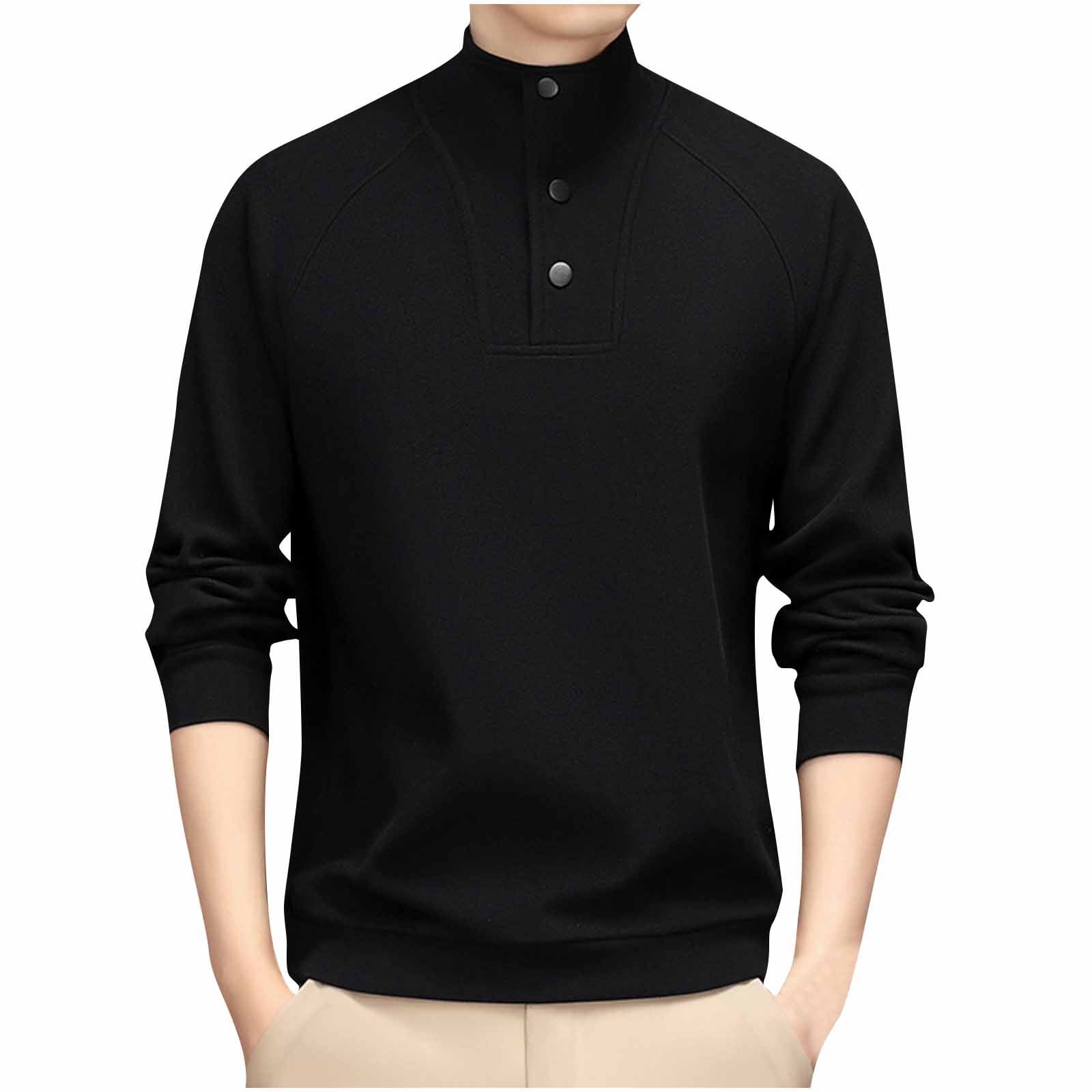 COSFO Button T Shirts for Man Casual Henley Long Sleeve Tops Pullover ...