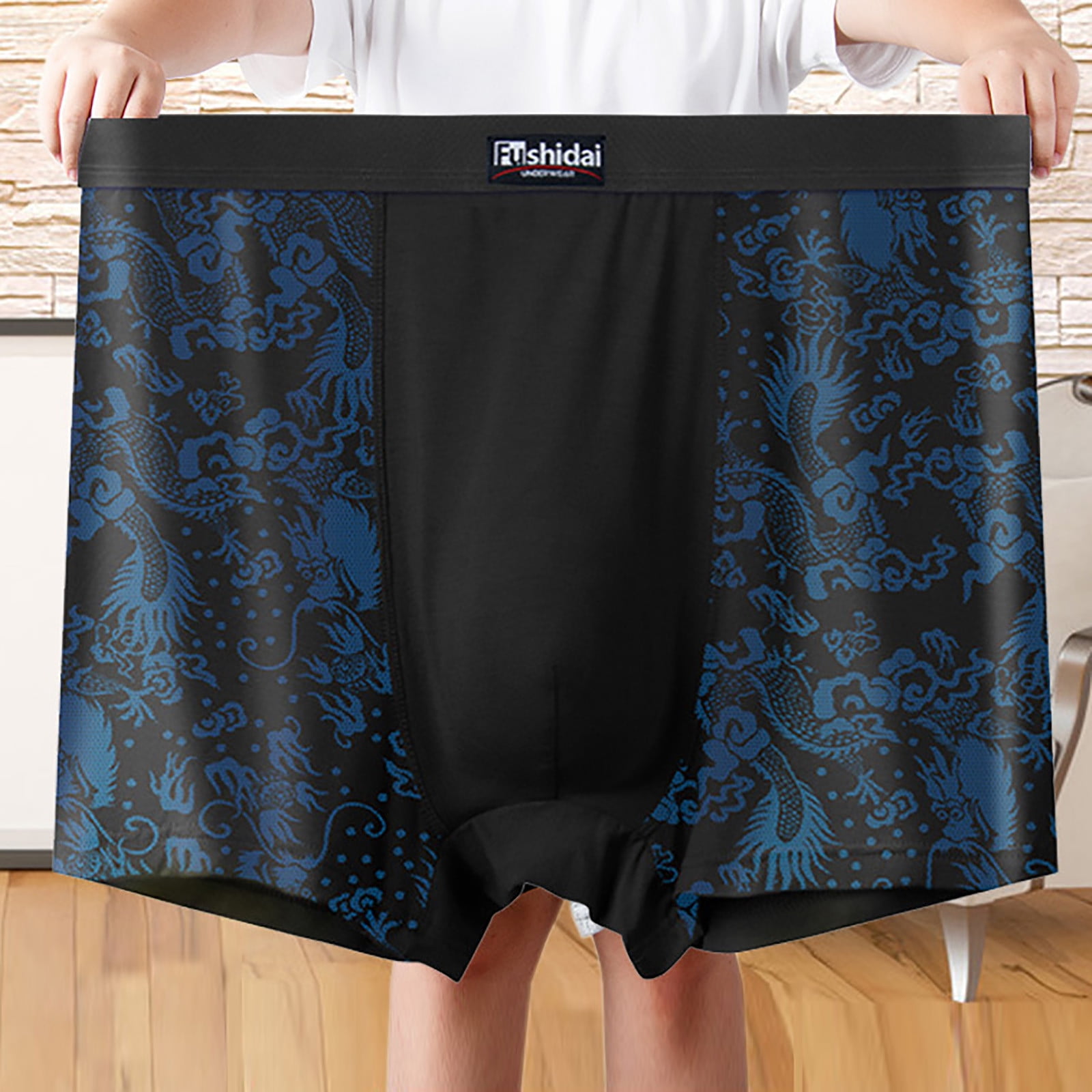 COSFO Cotton Mens Underwear Boxer Briefs Plus Size Graphic Trunks ...