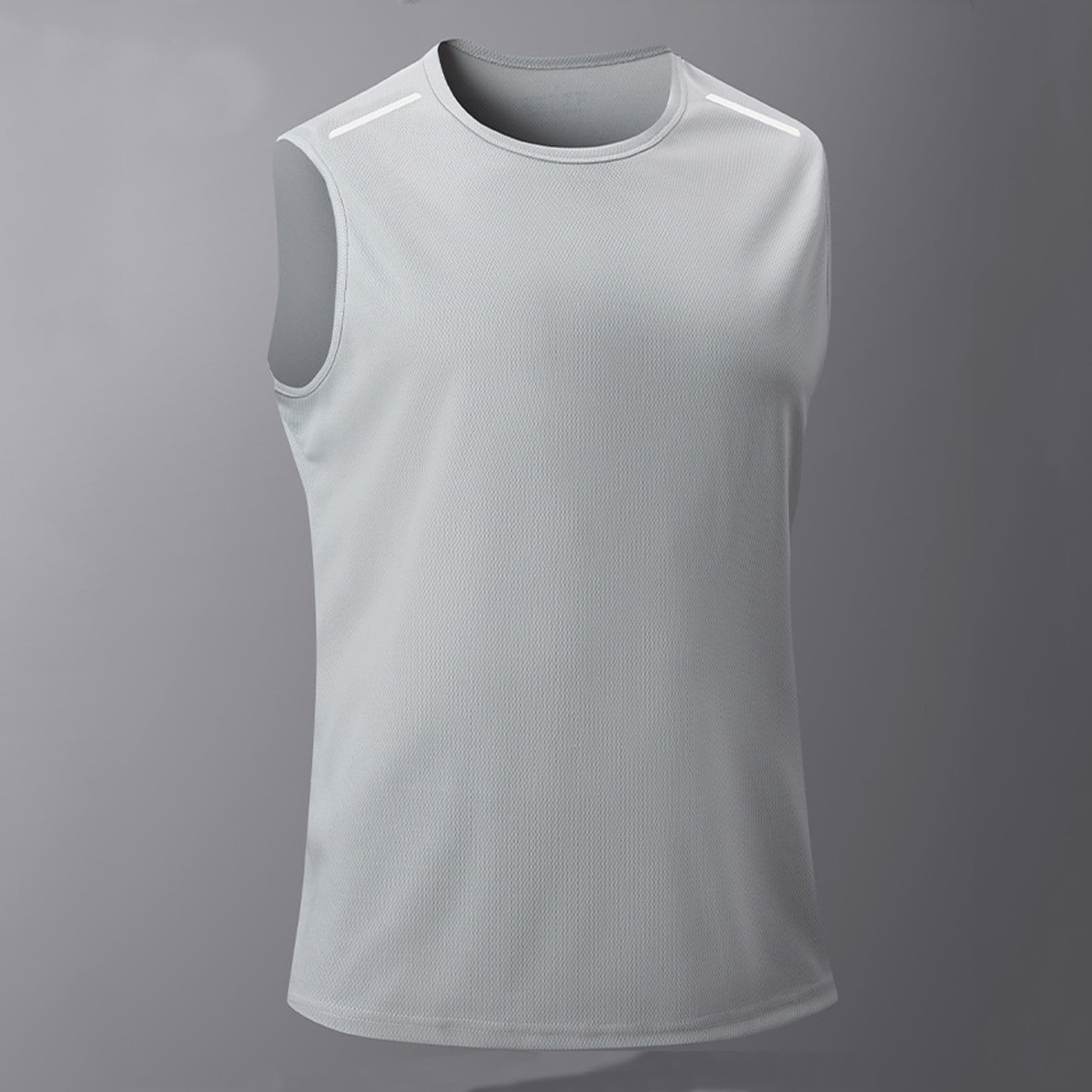 COSFO Crew Neck Tank Top for Men Blue Athletic Shirts Loose Sleeveless ...