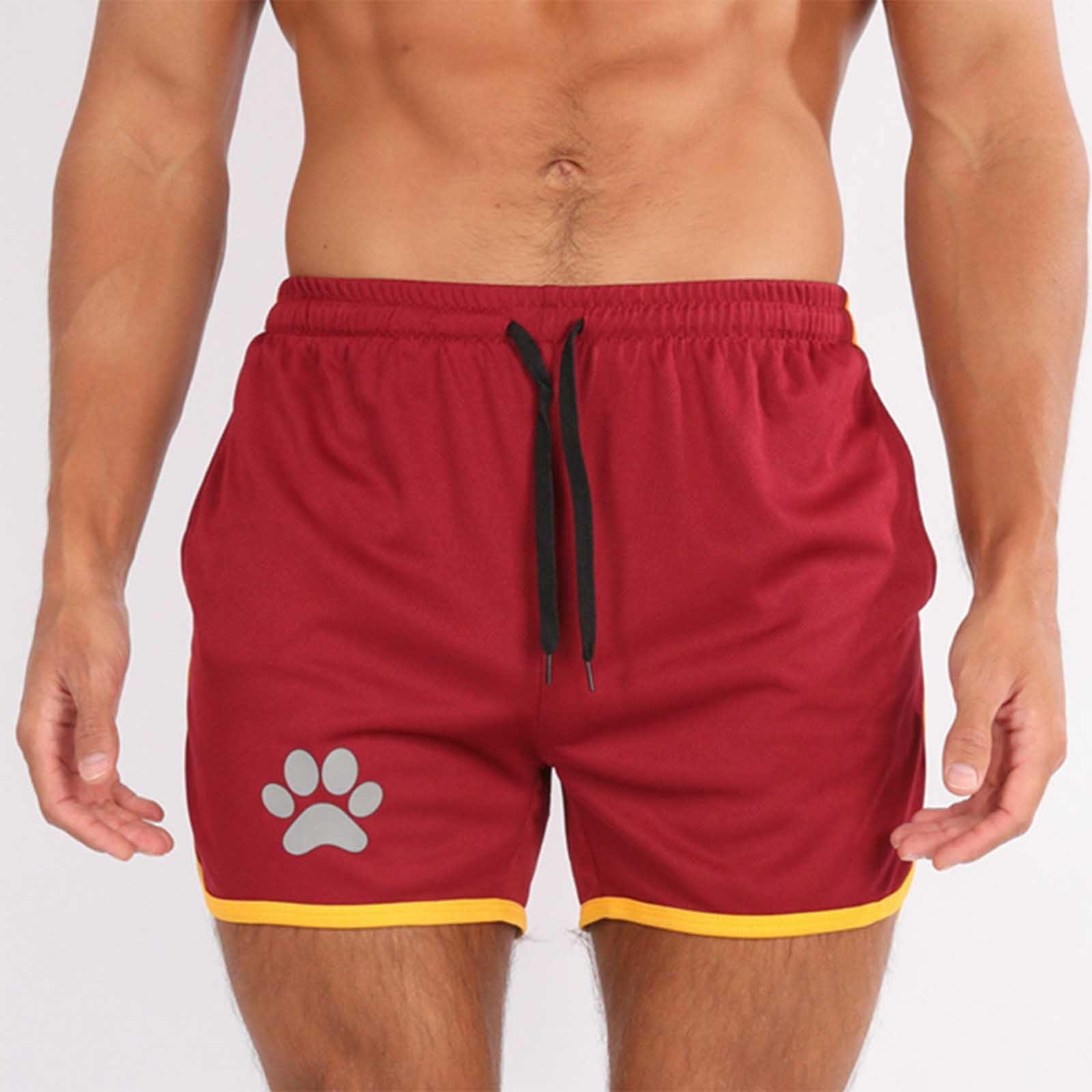 COSFO Dog Paw Running Shorts for Men Elastic Waist Athletic Drawstring ...