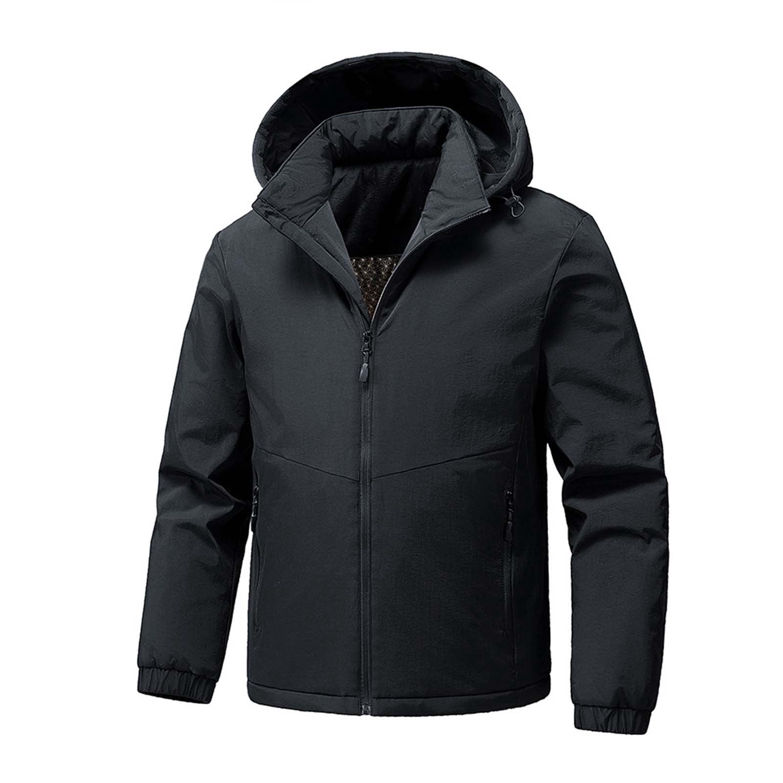 COSFO Fall Bomber Jackets for Men Black Tactical Zip Up with Hood ...