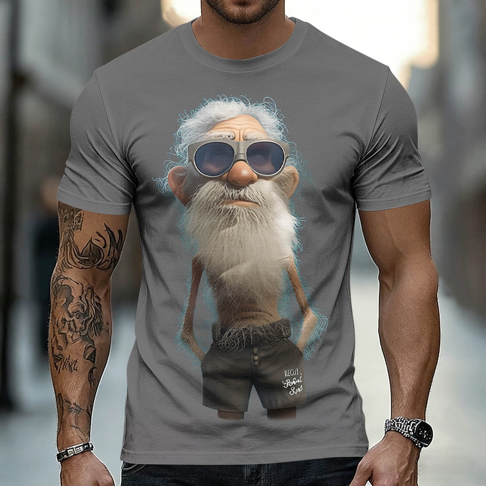 COSFO Funny Men Tshirts Casual Short Sleeve Workout Graphic Tees Loose ...