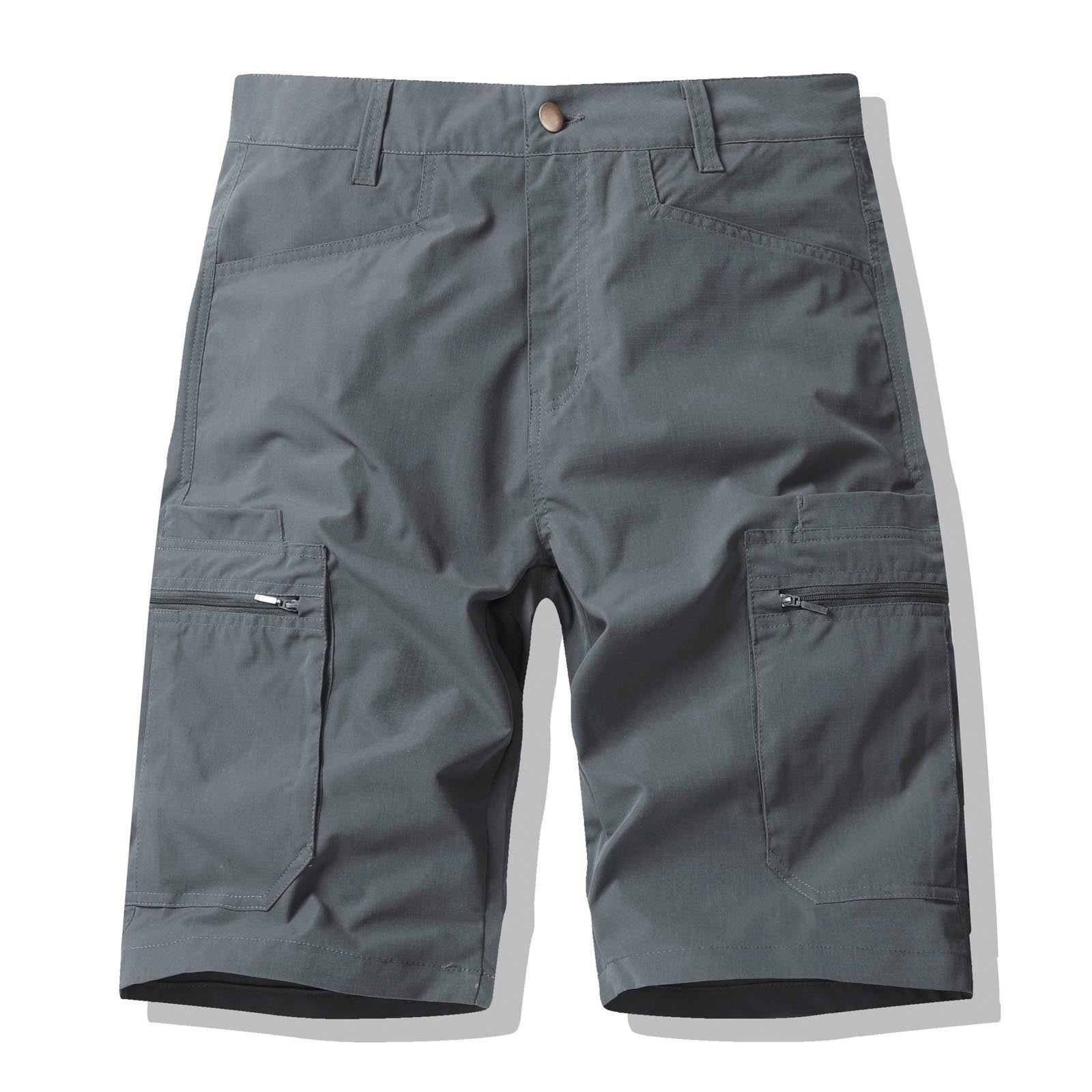 COSFO Gray Cargo Shorts Men Comfort Waist Casual Relaxed Fit with ...