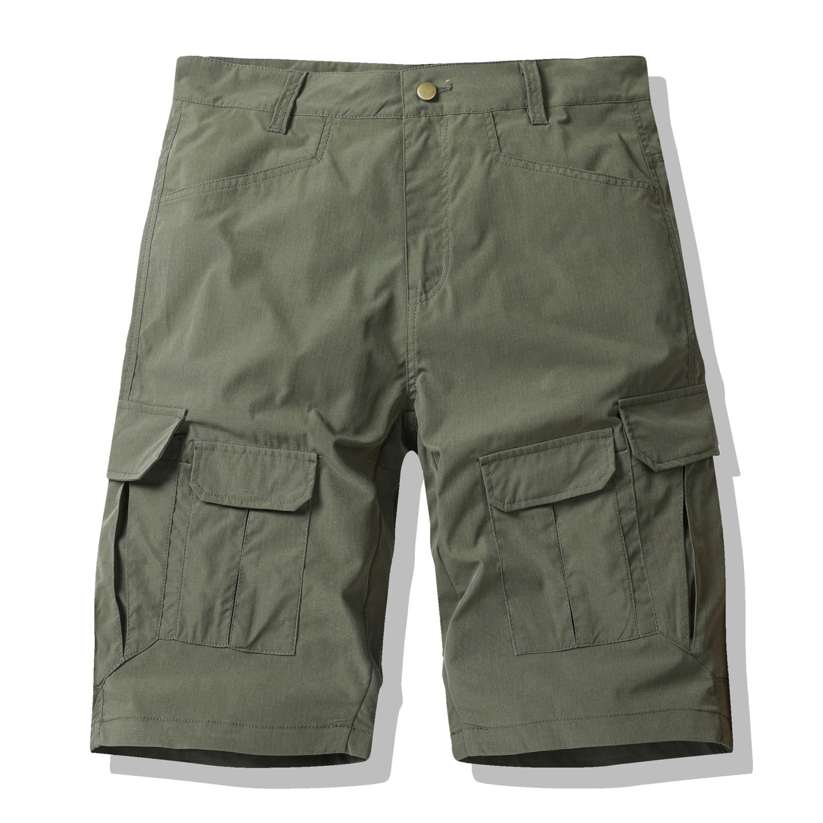 COSFO Green Cargo Shorts for Men Comfort Waist Casual Relaxed Fit Multi ...