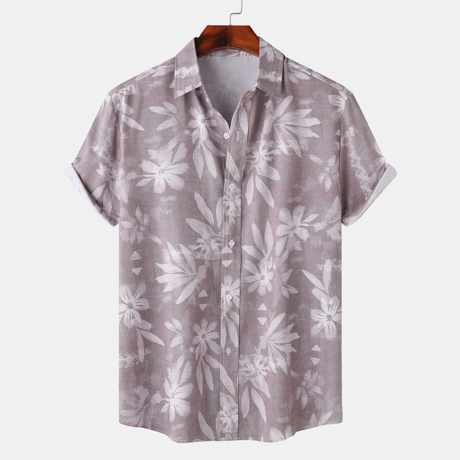 COSFO Hawaiian Mens Shirts Casual Short Sleeve Collared Button Down ...