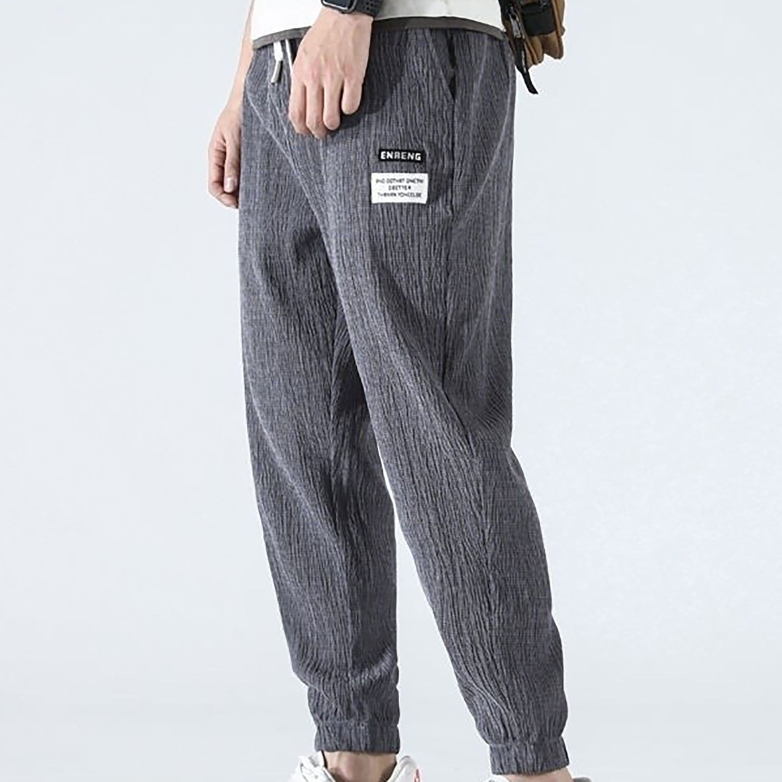 COSFO Joggers Mens Sweatpants with Pockets Workout Solid Gray Athletic ...