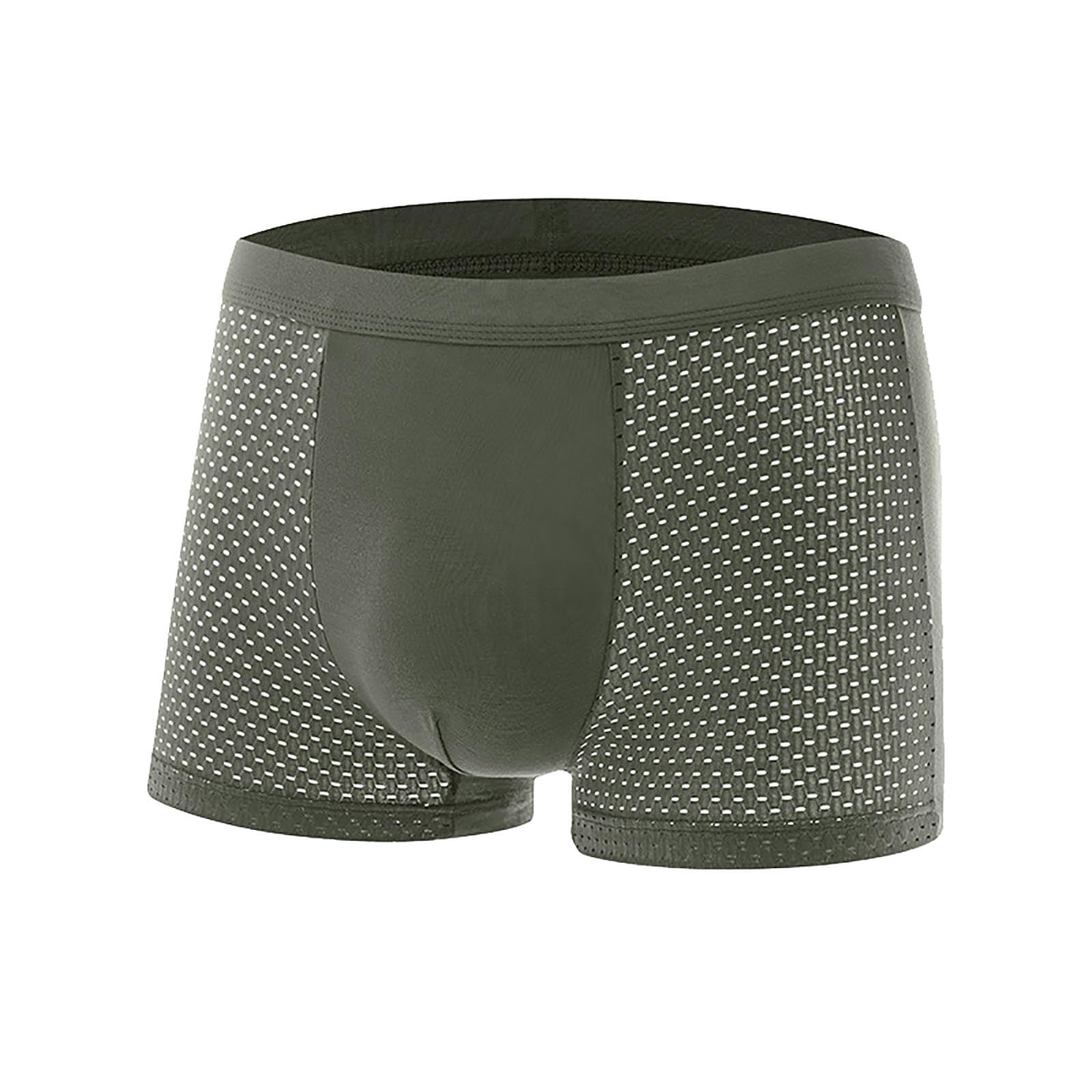 COSFO Men Boxer Briefs Solid Mesh Support Pouch Underwear Soft Classic ...