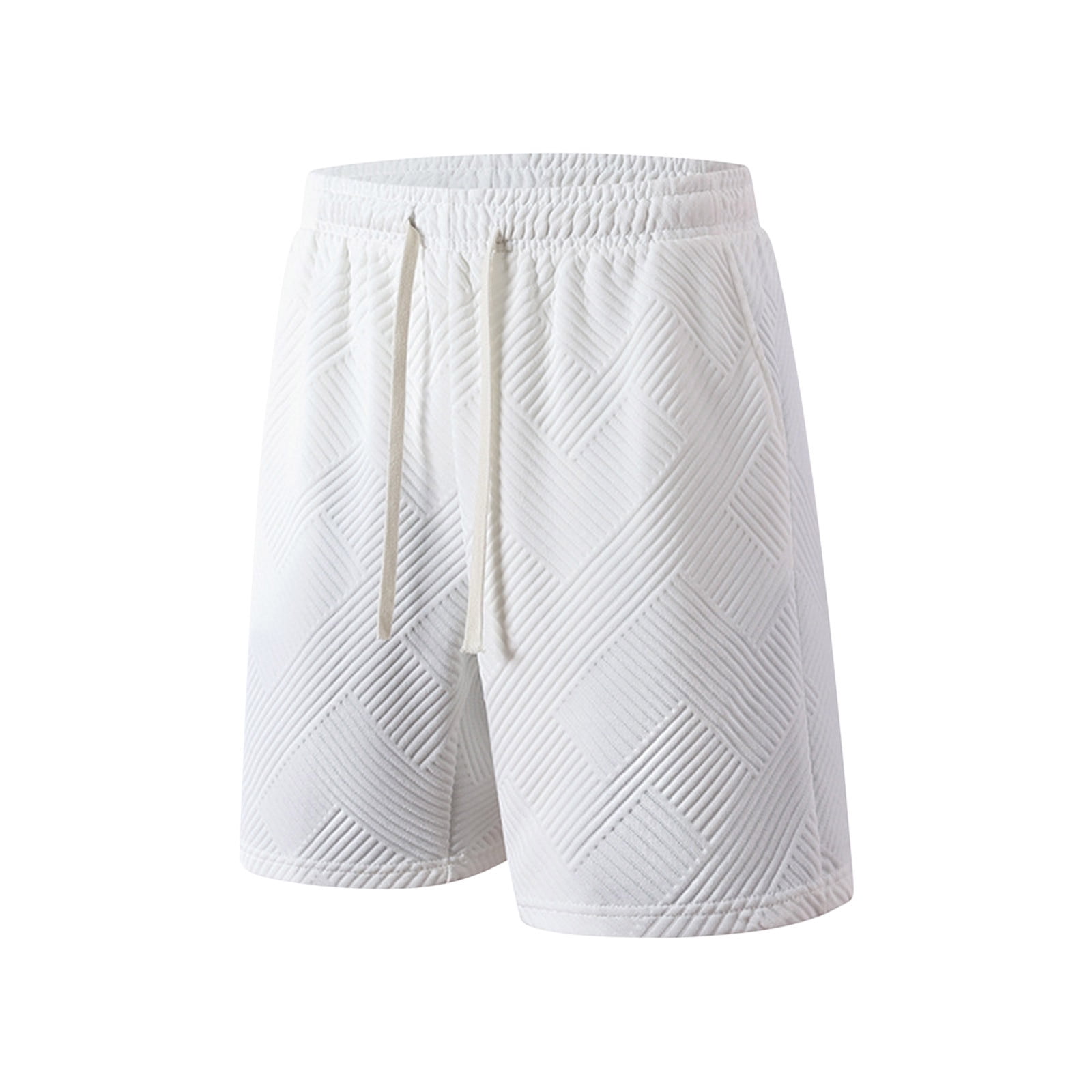 COSFO Men'S Athletic Shorts Elastic Waist White Relaxed Fit Casual ...